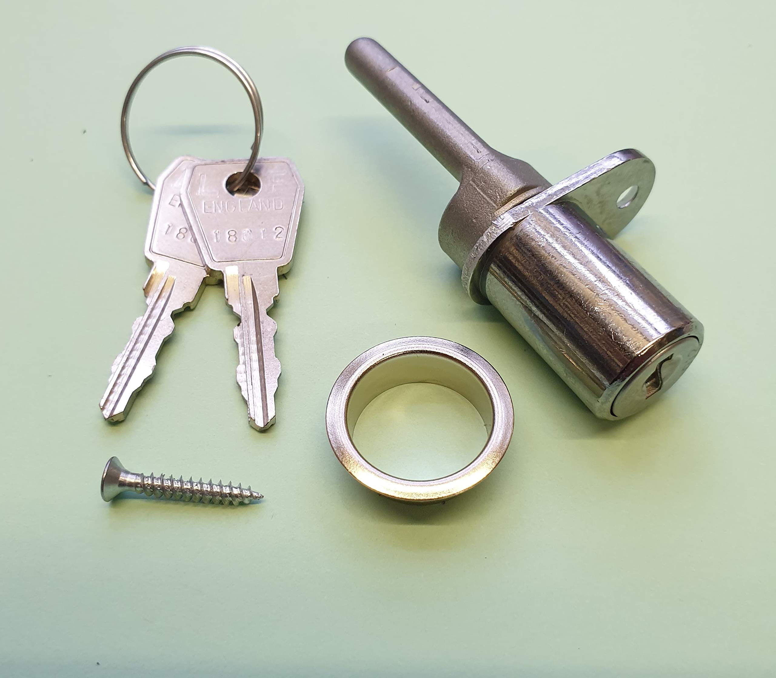 L&F 5851-30 Desk Lock Single Wing Horizontal 30mm Peg with 2 keys ...