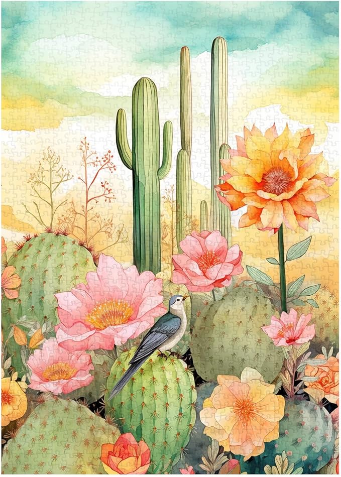 Amazon.com: Cactus Plant Puzzles for Adults 1000 Pieces, Succulents ...