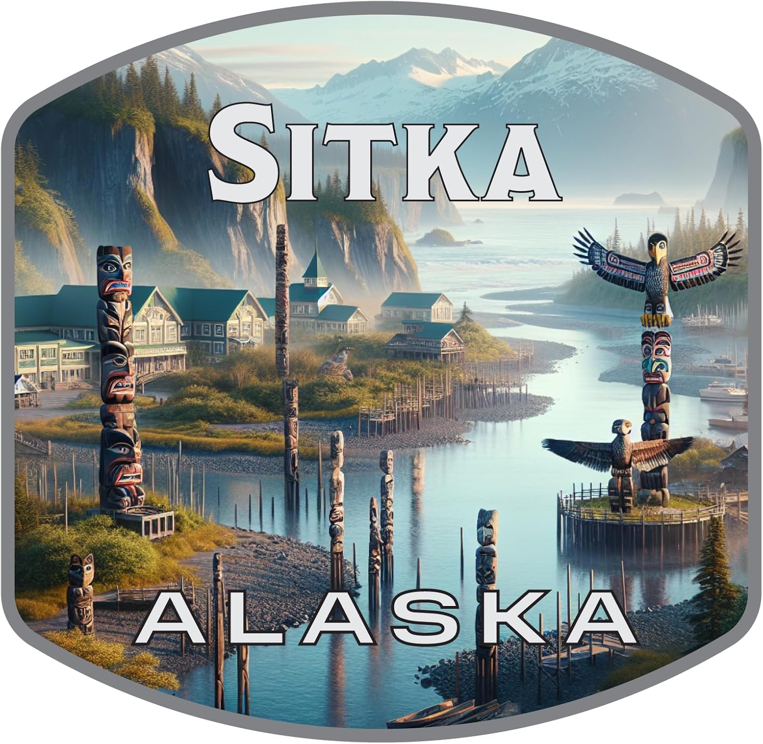 Amazon.com - Sitka Alaska Vinyl Bubble Free Souvenir Kiss-Cut Sticker 3 ...