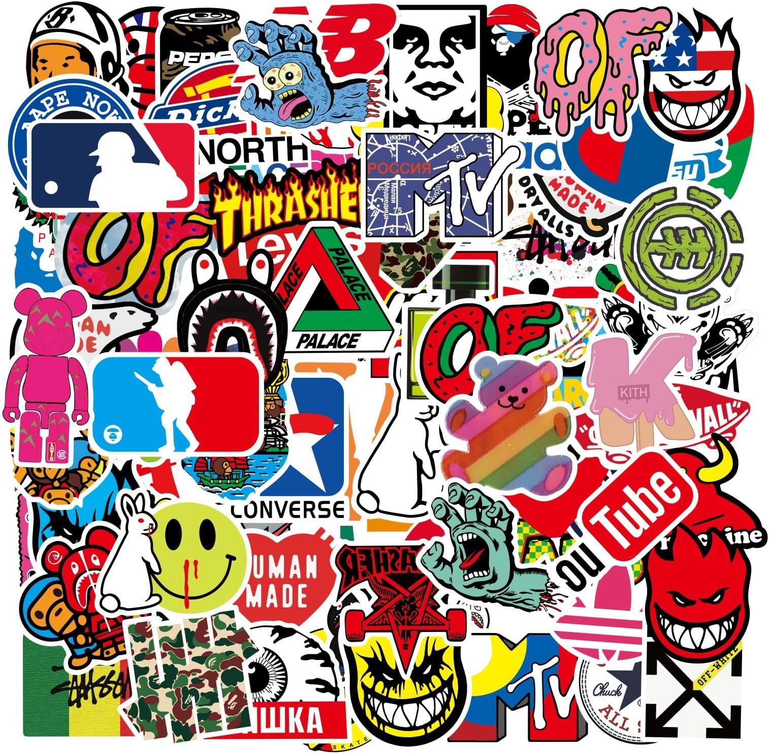 Amazon.com: Cool Teens 100 Pieces Cool Stickers Pack Waterproof Funny ...