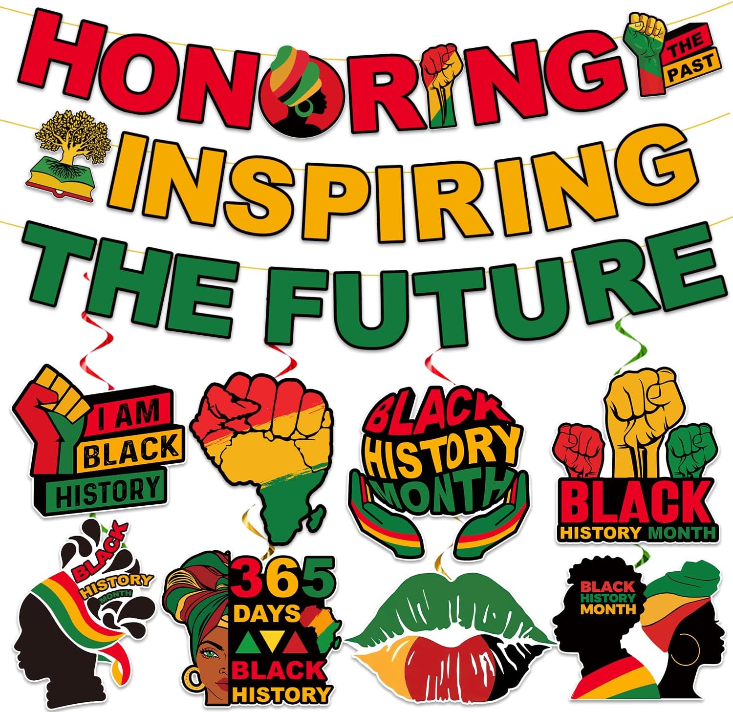 Amazon.com: Black History Month Decorations, 1pc NO-DIY Black History ...