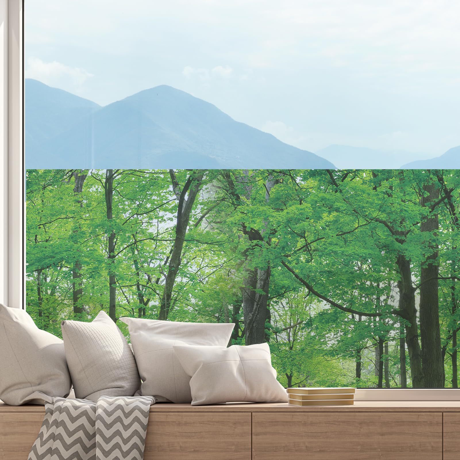 Amazon.com: MSUP Green Window Film Privacy Vinyl Realistic Forest ...