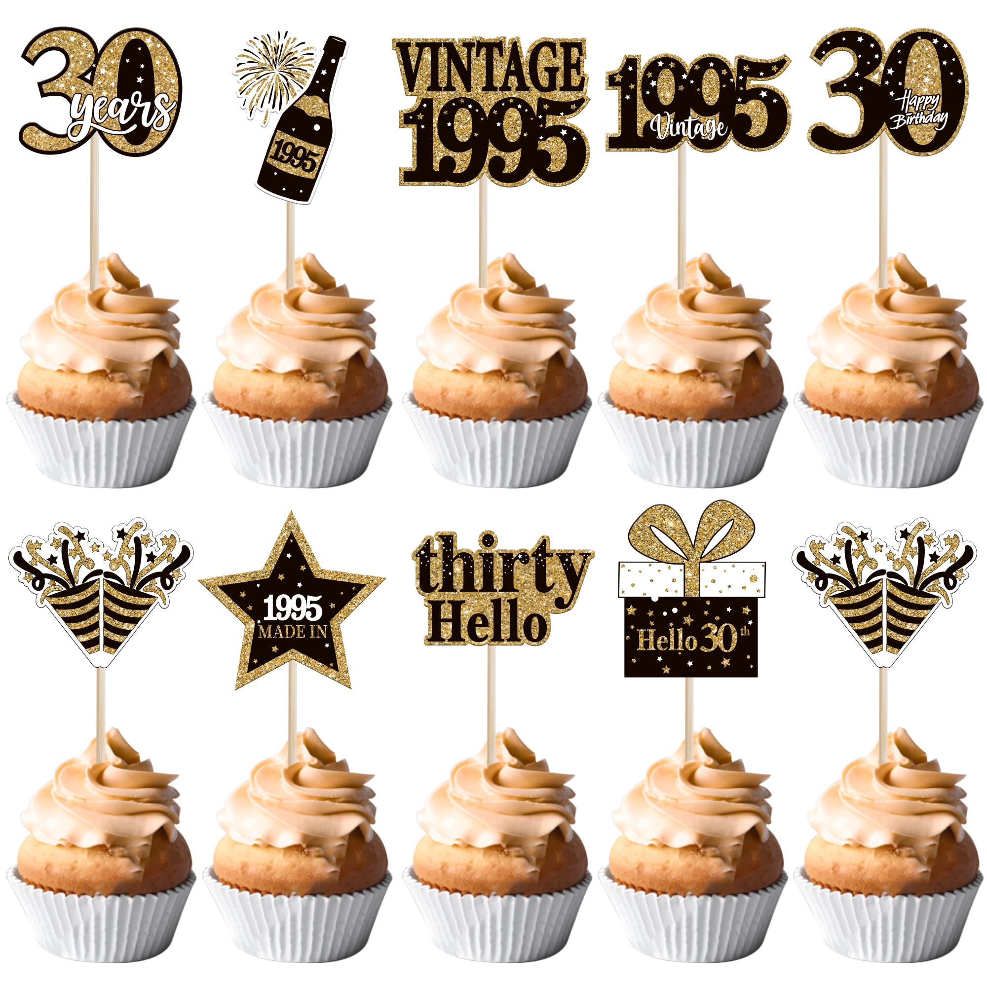 30th Birthday Cupcake Toppers