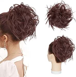 SEGO 2PCS Tousled Updo Messy Bun Hair Piece Scrunchies 45g Synthetic ...