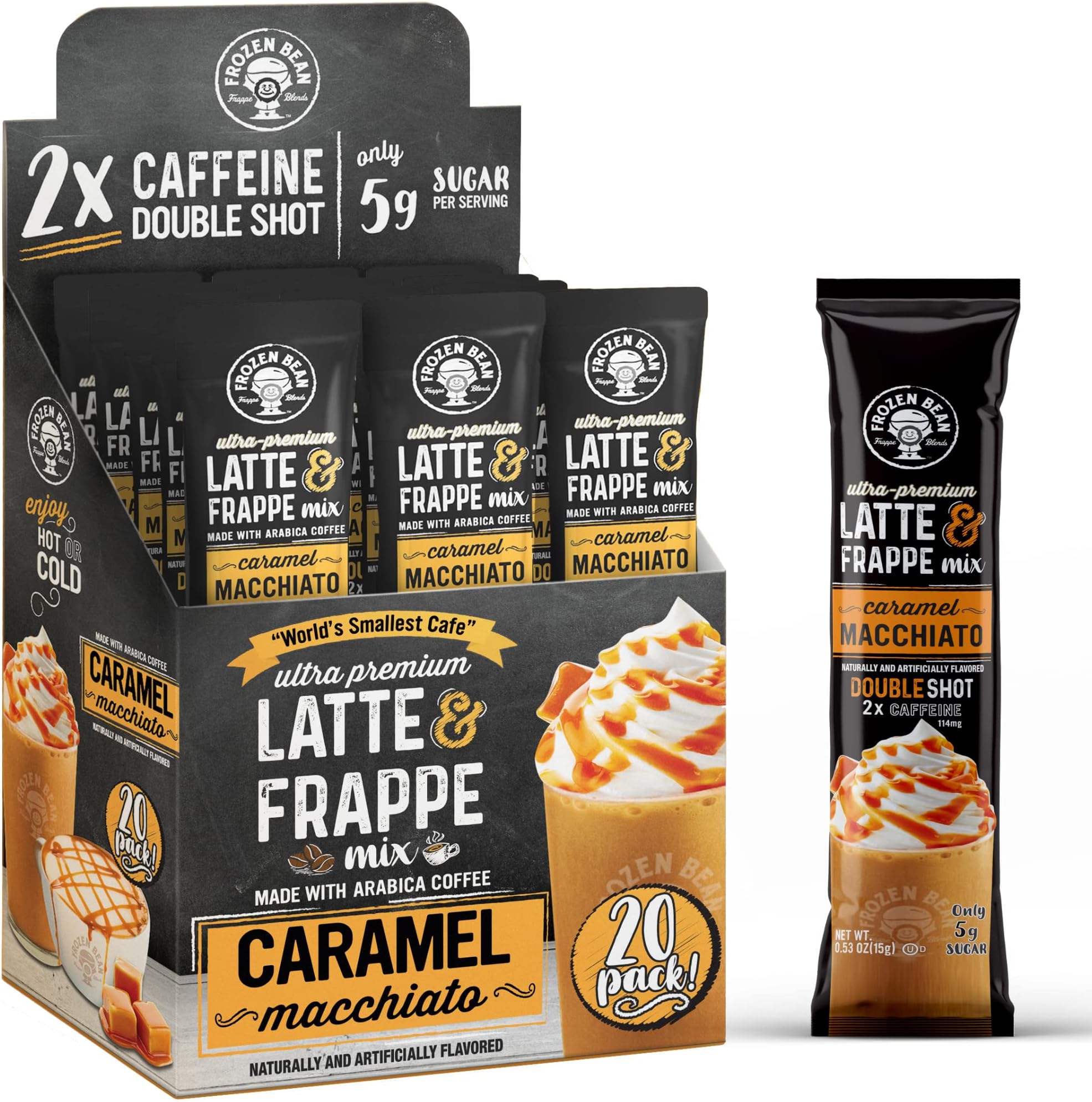 Amazon.com : The Frozen Bean - Caramel Macchiato Frappe & Latte Instant ...