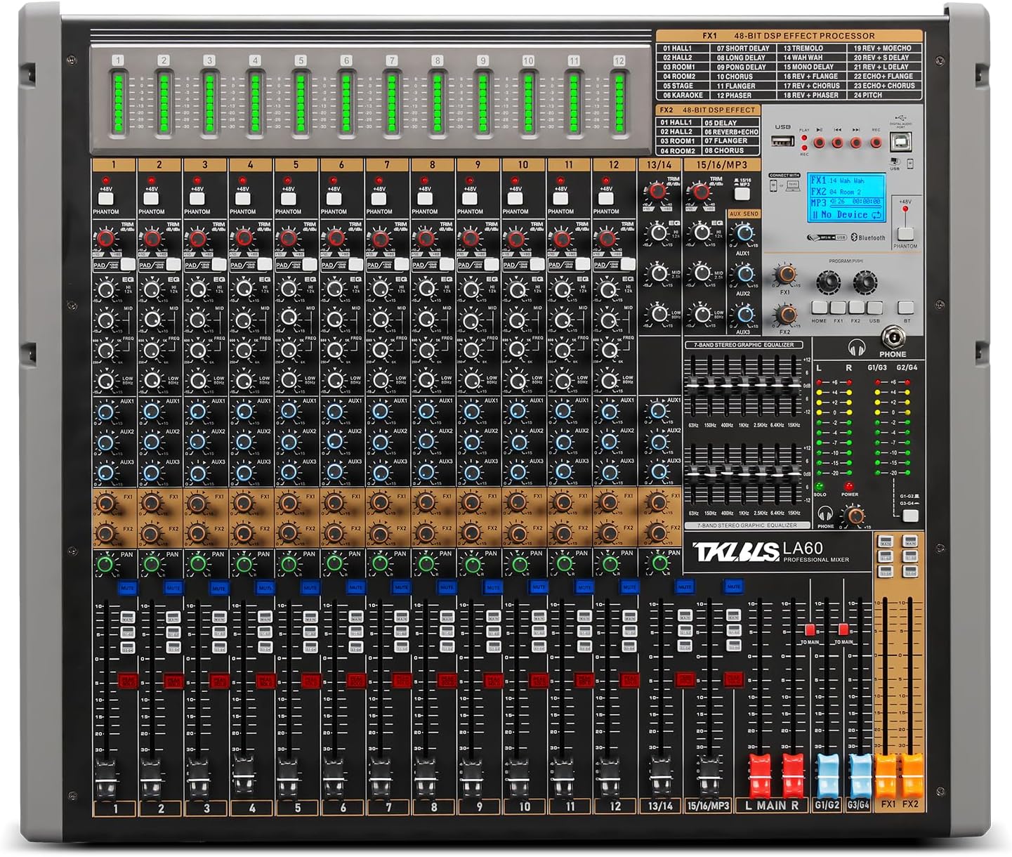 Amazon.com: TKLBLS Digital Mixer 16 Channel,Sound Board Mixing Console ...