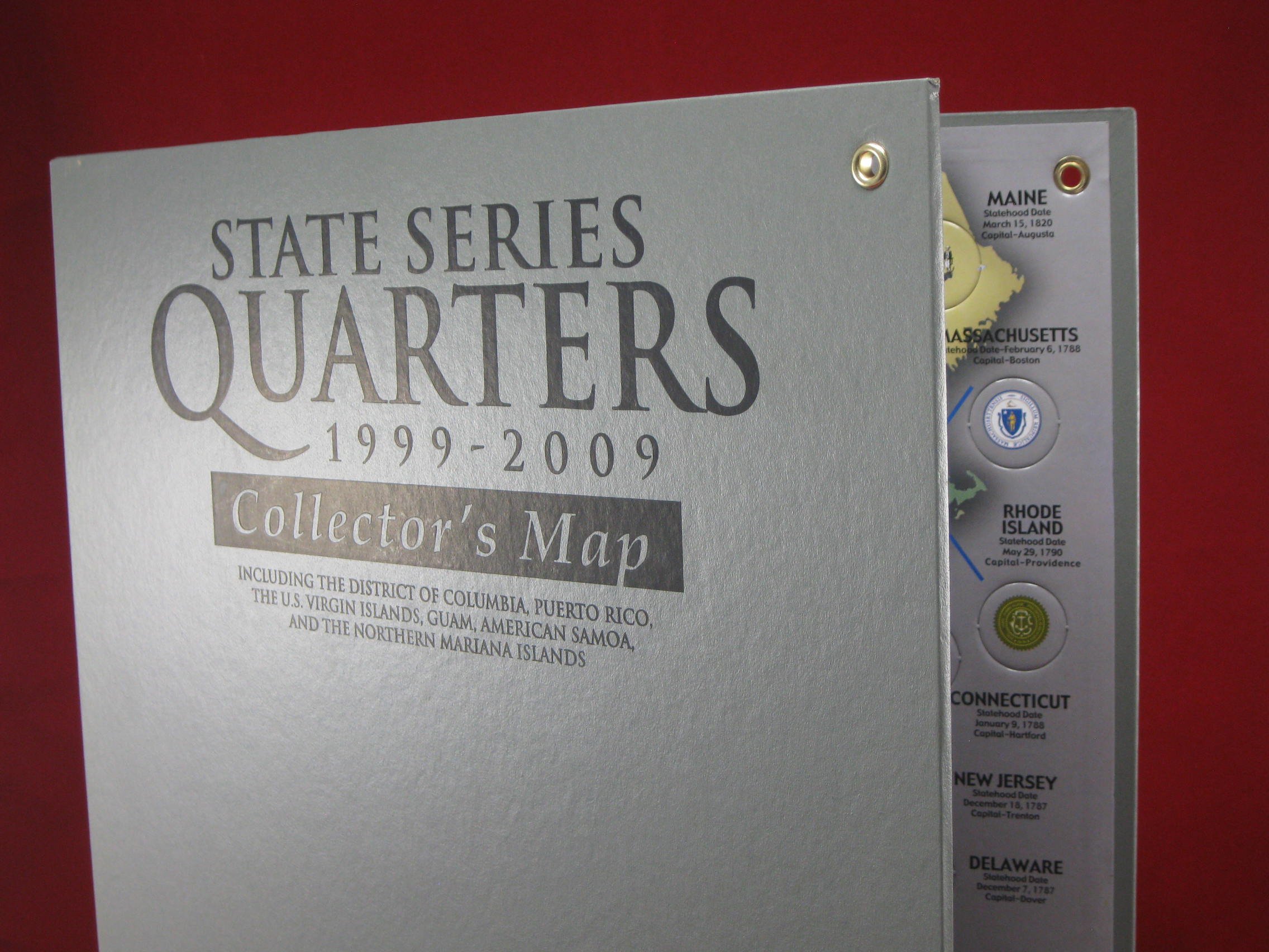 Snapklik.com : HE Harris US State Quarter Collectors Map