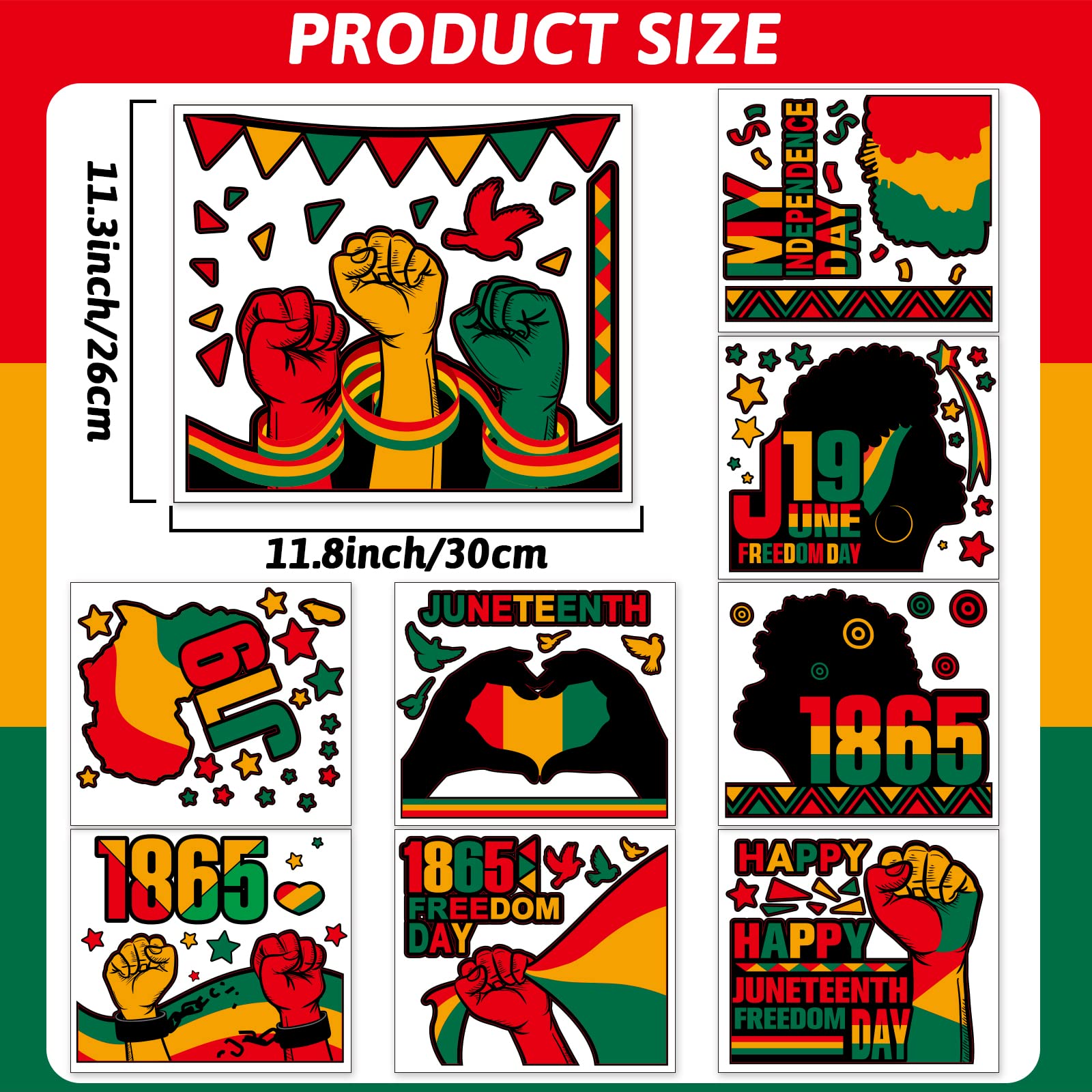 Snapklik.com : Juneteenth Stickers Freedom Day Juneteenth Window Clings ...