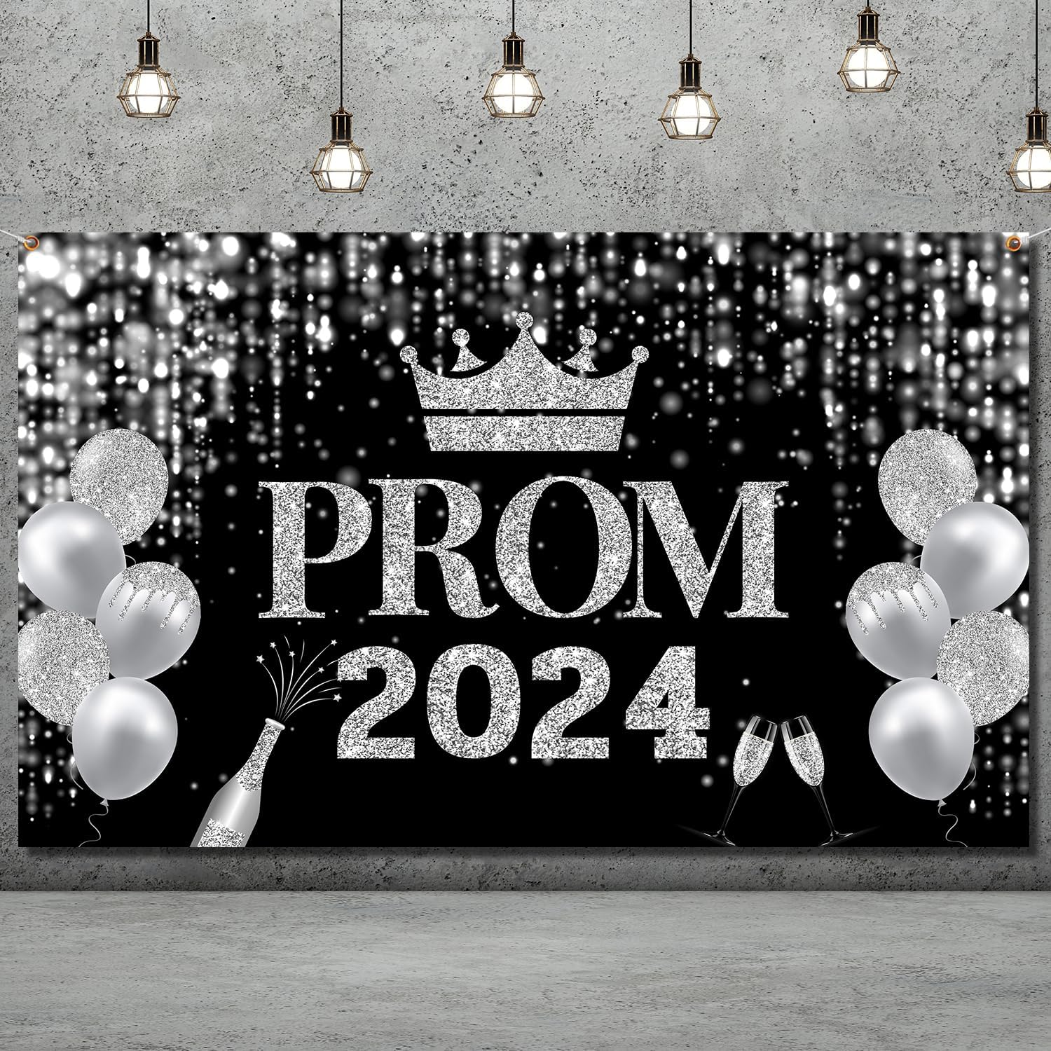 Amazon.com : Prom Night Backdrop 2024-Prom Background 2024,Sliver ...