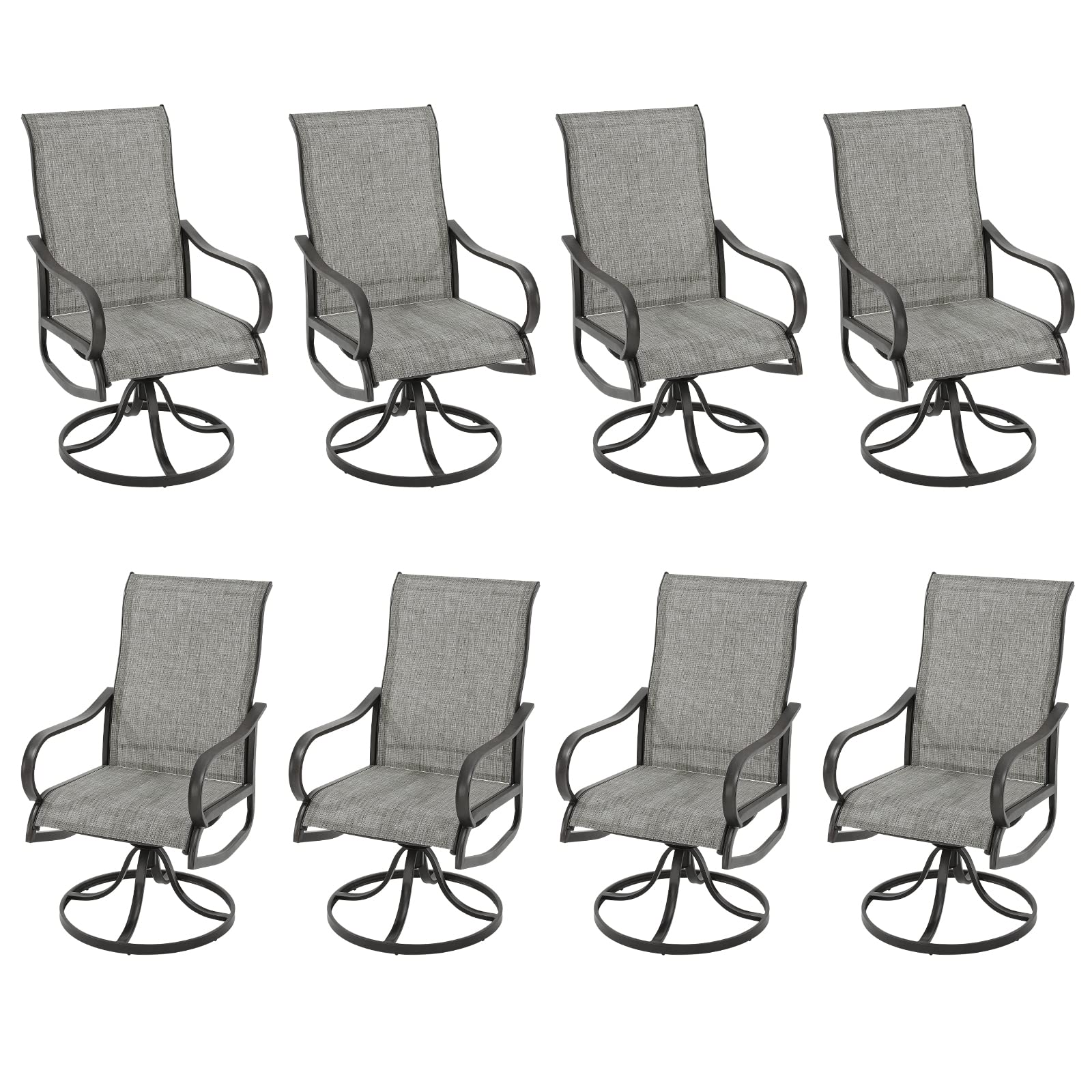 Snapklik.com : UDPATIO Patio Swivel Chairs Set Of 8, Outdoor Dining ...