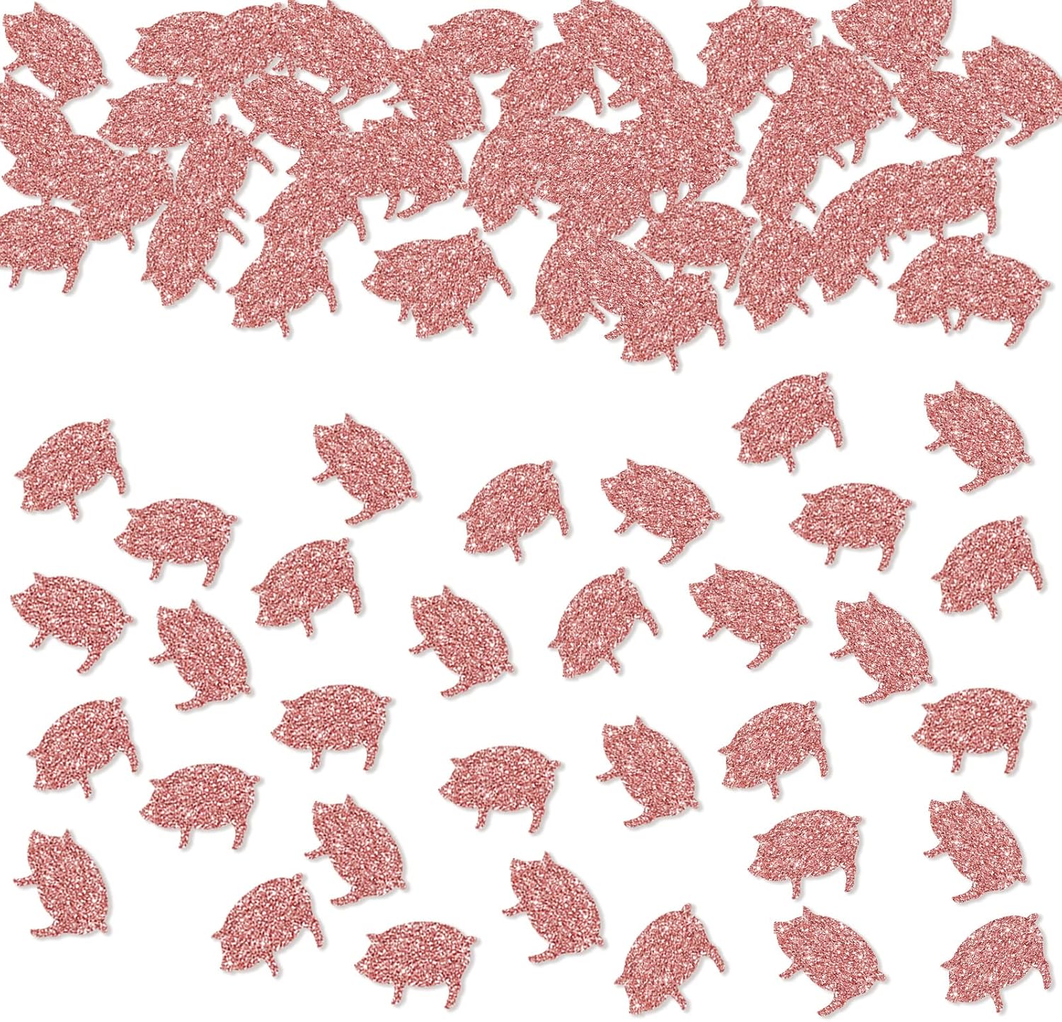 Amazon.com: Set of 100 Pig Confetti, Rose Gold Glitter Pig Paper ...