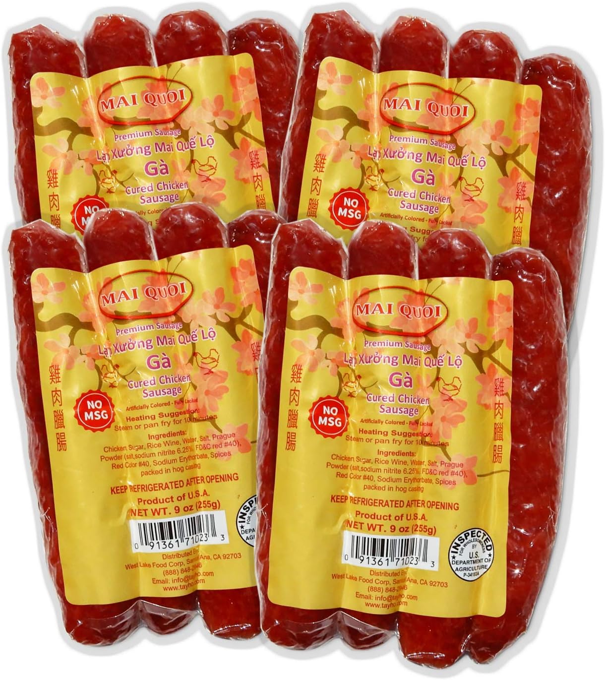 Amazon.com: Pork Chinese Style Sausage (Lap Xuong Mai Quoi Pork) (No ...