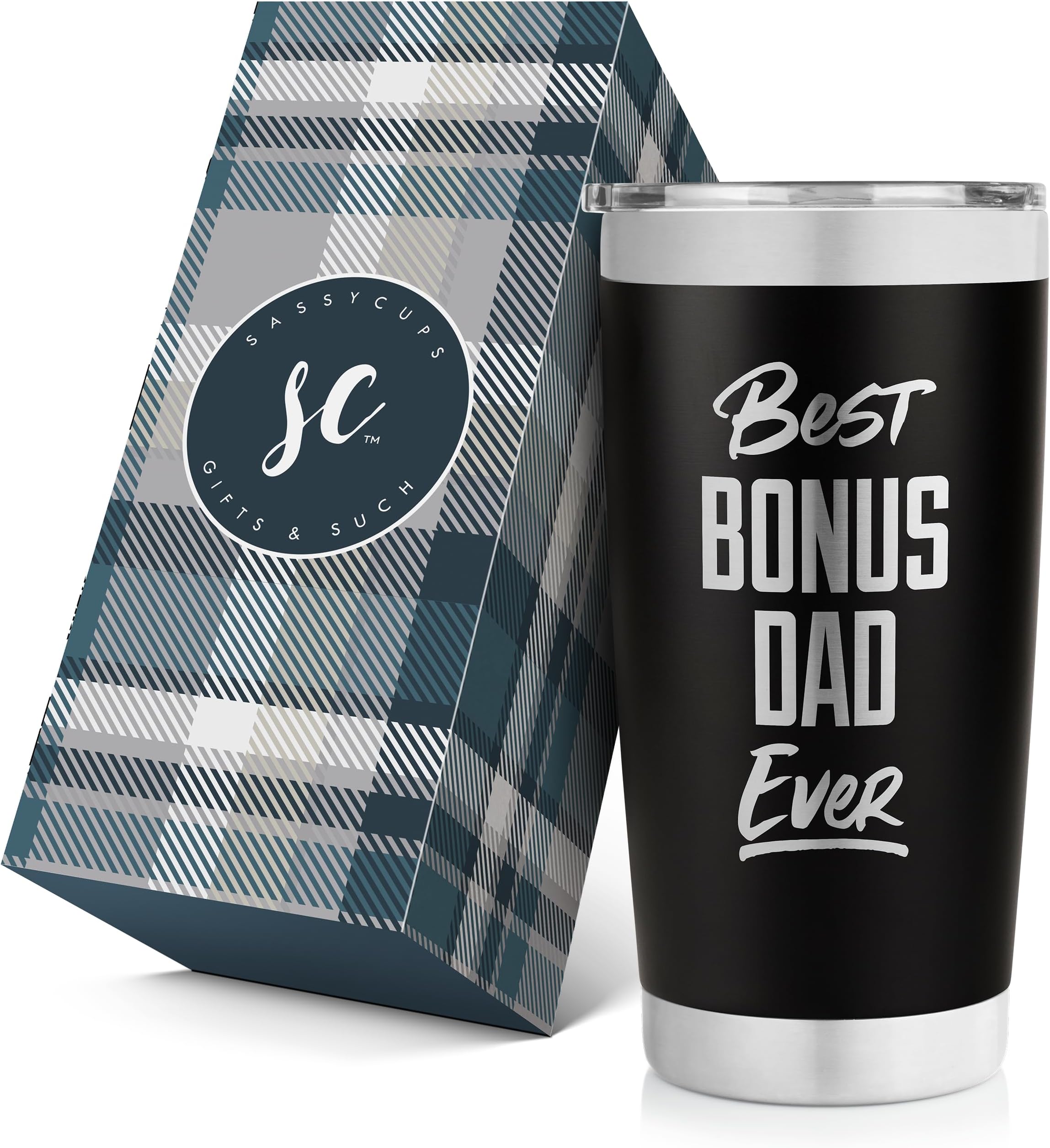 Amazon.com: Onebttl Stepdad Bonus Dad Gifts Travel Coffee Mug Tumbler ...