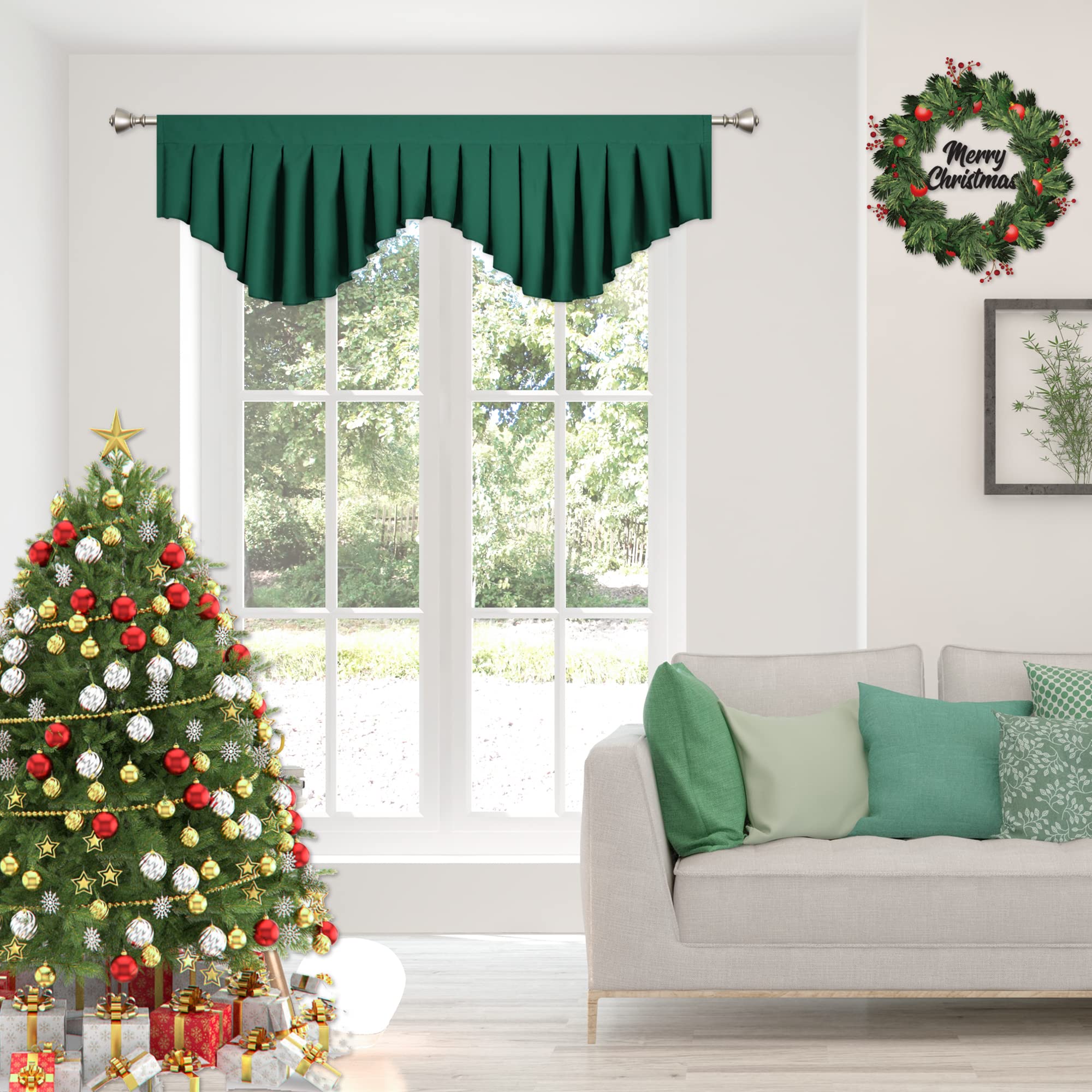Amazon.com: OYRING Blackout Curtain Valances Dark Green valances for ...