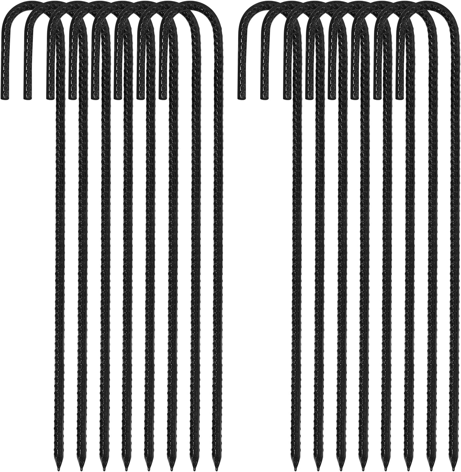 Amazon.com : Sabtach 18 inch Steel J Hook Rebar Ground Stakes (20 Pack ...