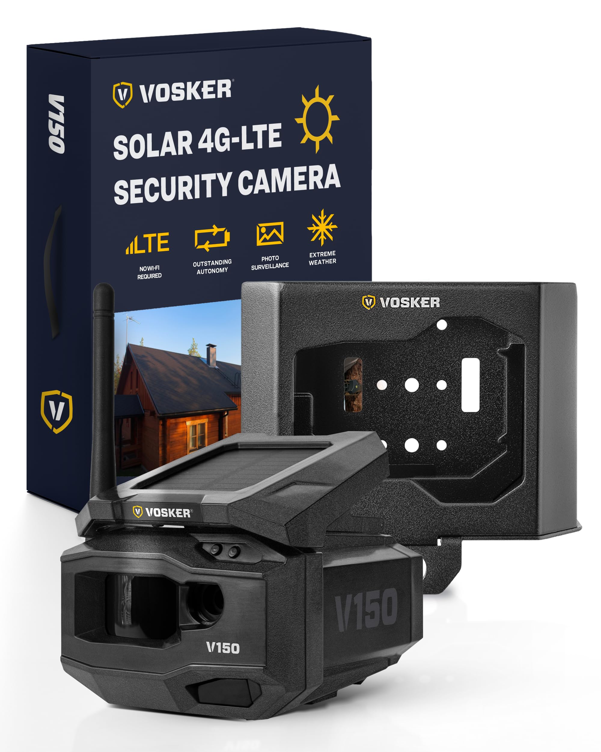 VOSKER V150 Solar-Powered LTE Cellular Security Camera | Motion ...