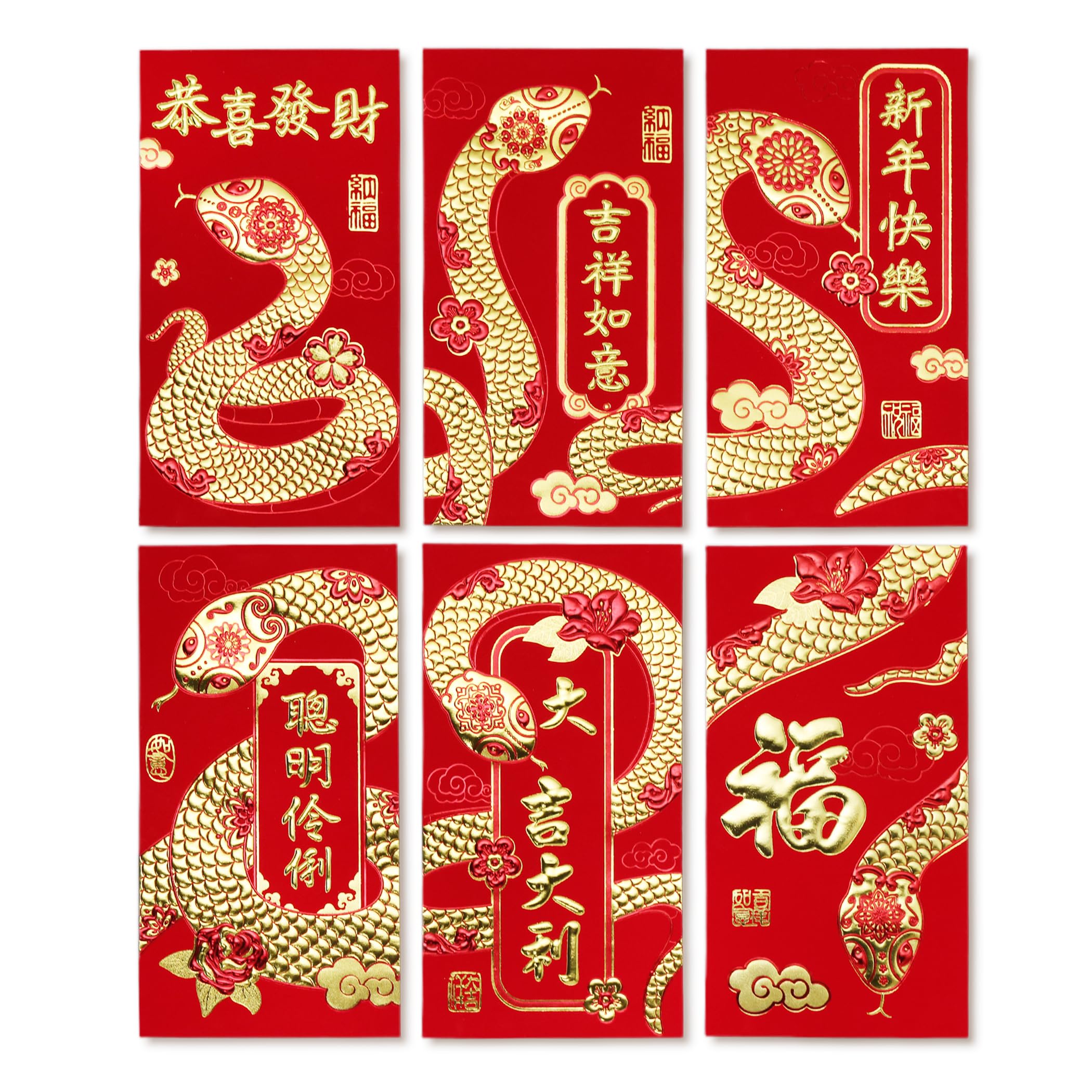 Amazon.com : Seaaimea 36PCS Chinese New Year Red Envelopes 2025 Snake ...