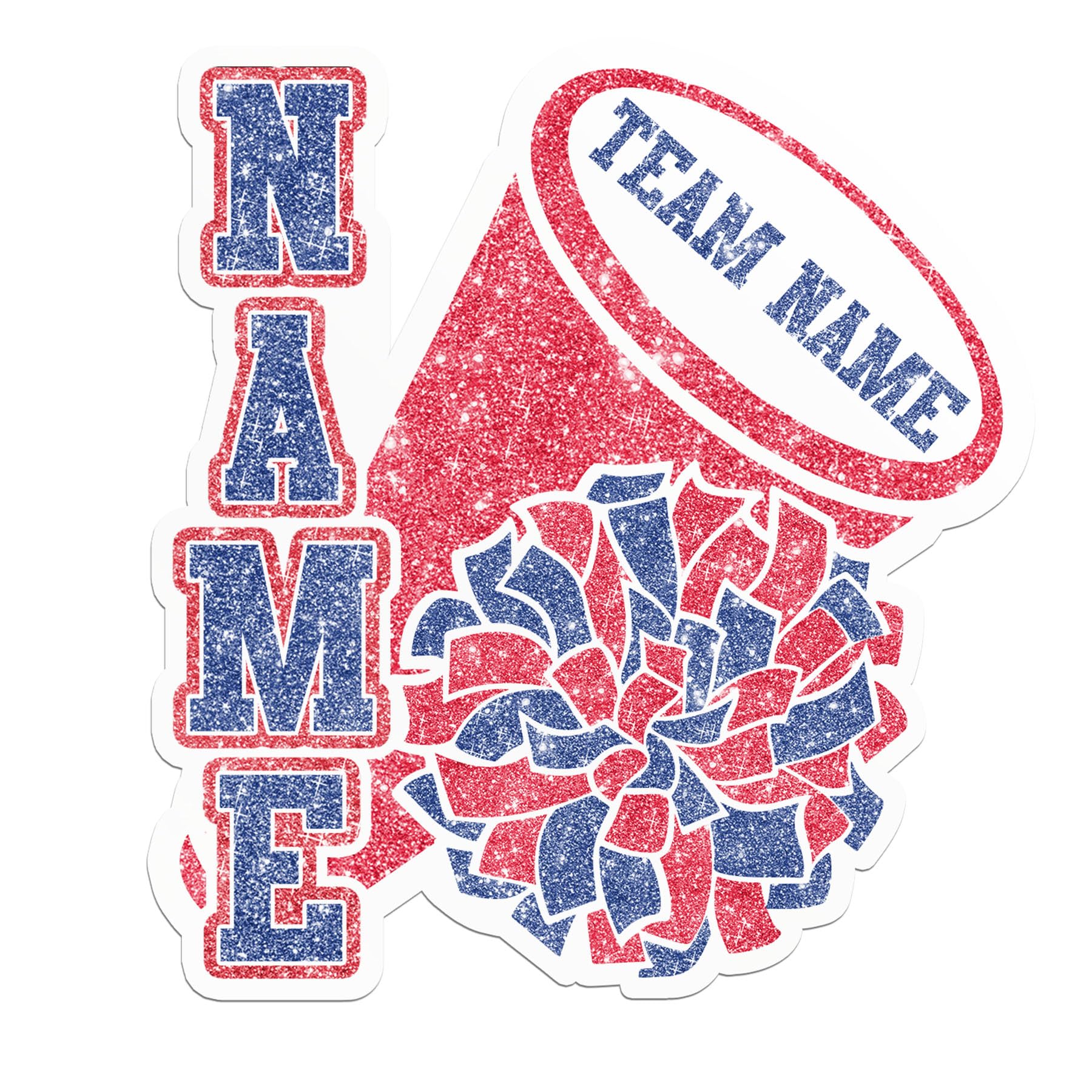 Amazon.com: Custom Glitter Cheerleader Sticker Personalized ...