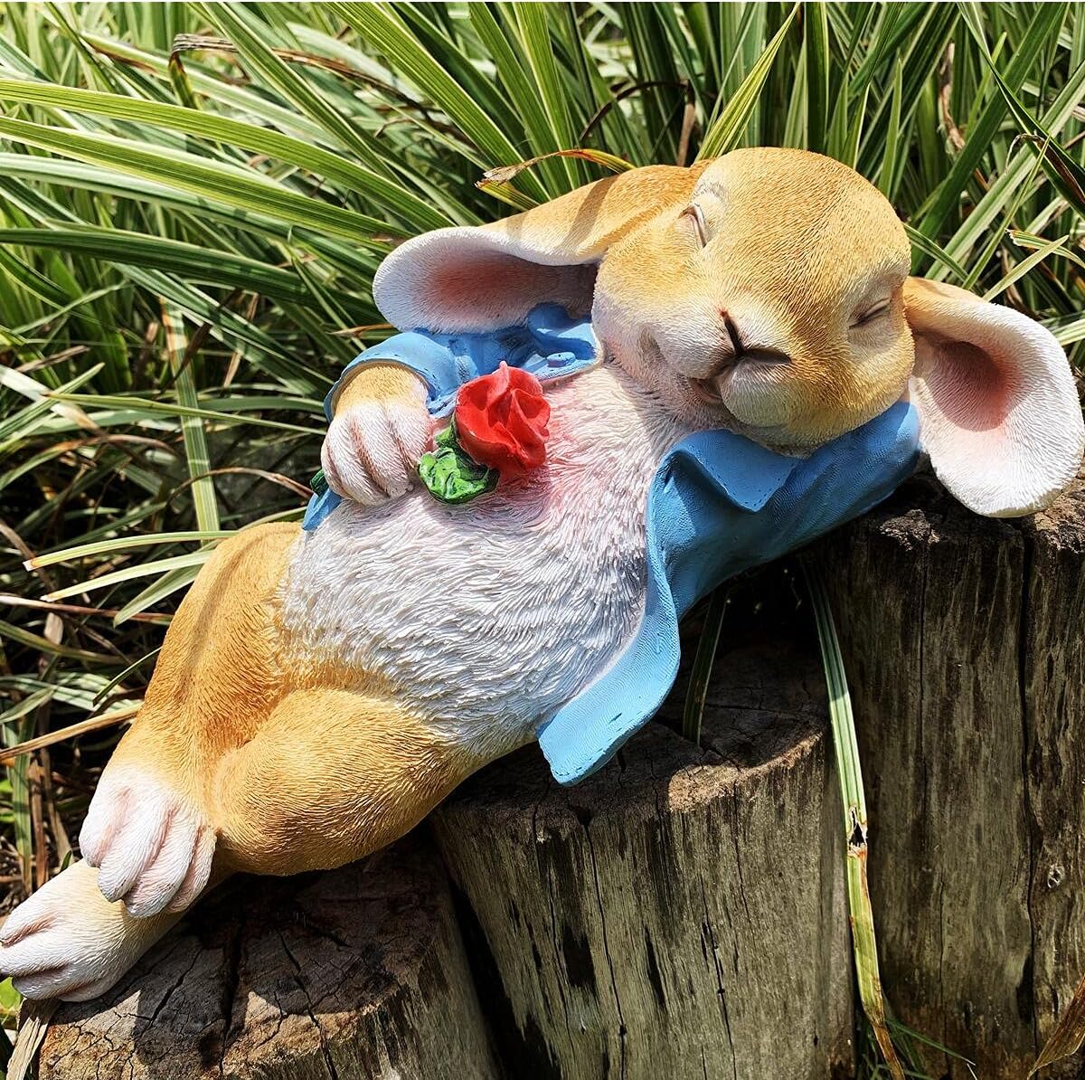 Ogowawer Garden Statues Rabbit, Resin Waterproof Rabbit Ornaments ...