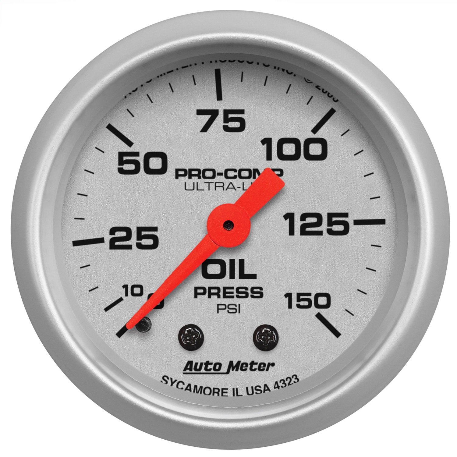 Amazon.com: Auto Meter 4323 Ultra-Lite Mechanical Oil Pressure Gauge ...