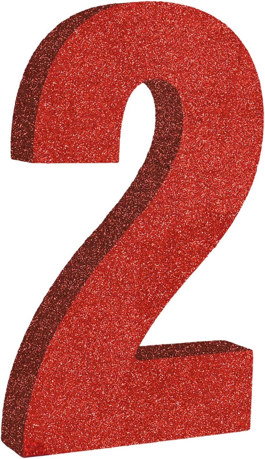 Amazon.com: TONIFUL 8 Inch Red Glitter Number 2 Table Centerpiece 0-9 ...