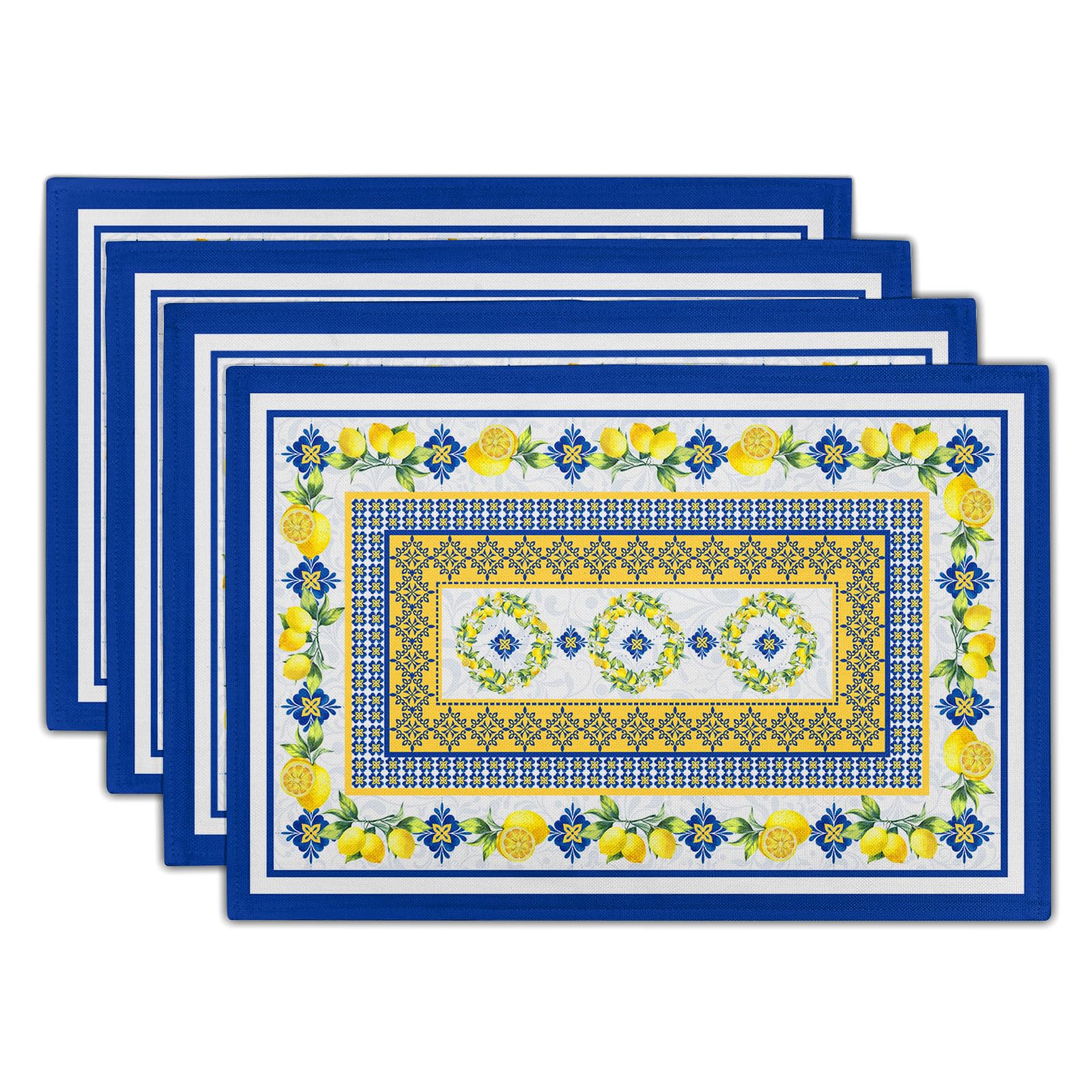 Amazon.com: Lemon Summer Table Placemats for Dining 12 x 18 Inch Set of ...