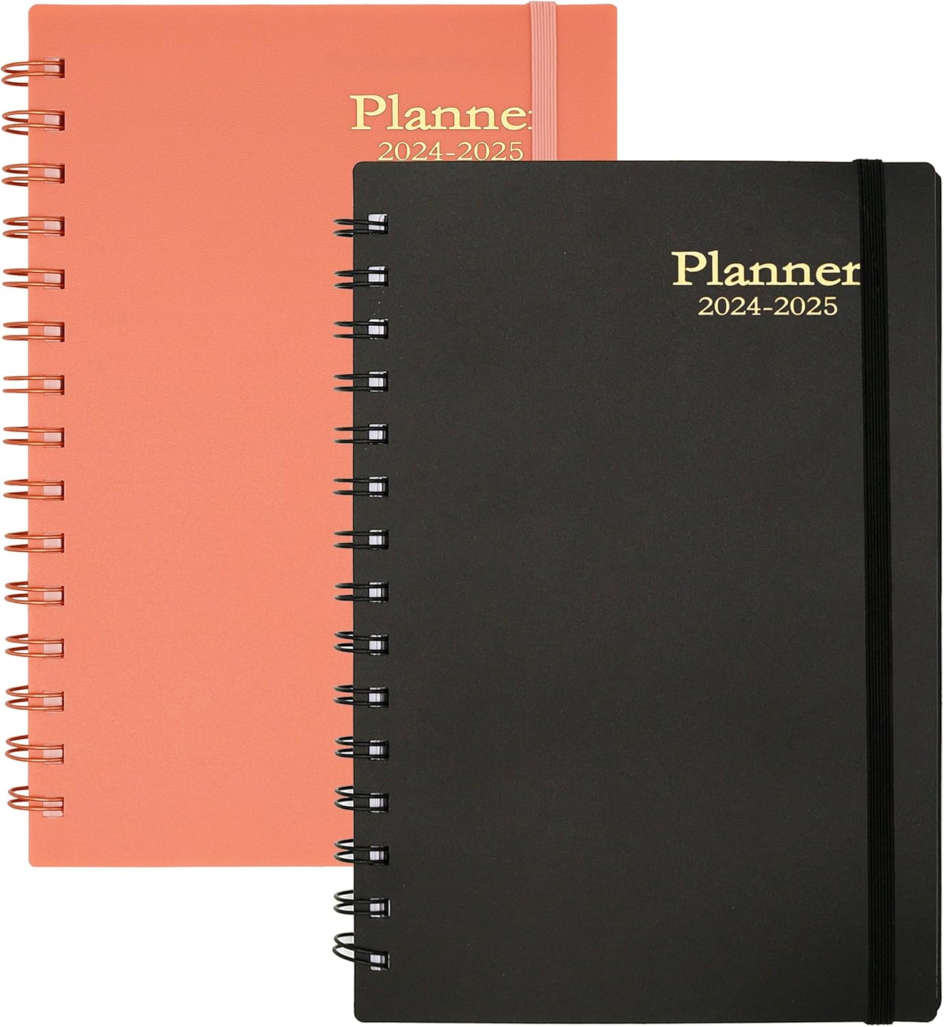 Amazon.com : 2 Pcs-Black & Pink -Daily Planner 2024-2025, Weekly ...