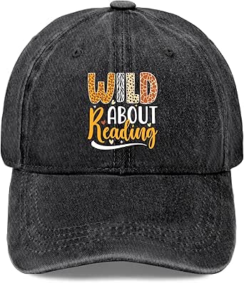 Wild About Reading Books Funny Reader Lover Librarian Hat for Women ...