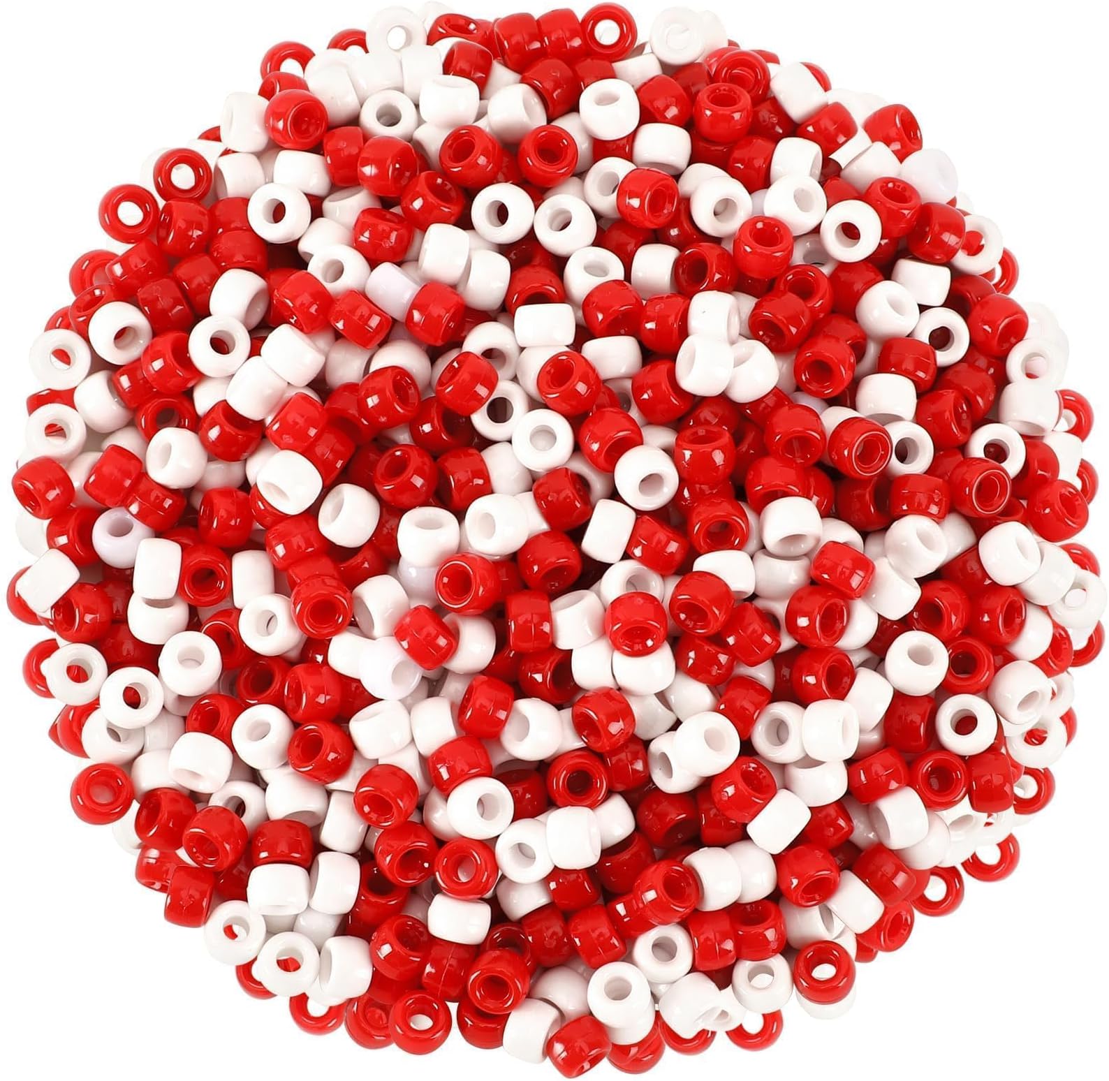 Amazon.com: Sukh 1000+ Pcs Pony Beads - 6x9mm Red Color Pony Beads Bulk ...