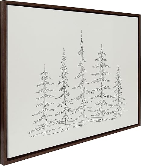 Amazon.com: Kate and Laurel Sylvie Minimalist Evergreen Trees Sketch ...