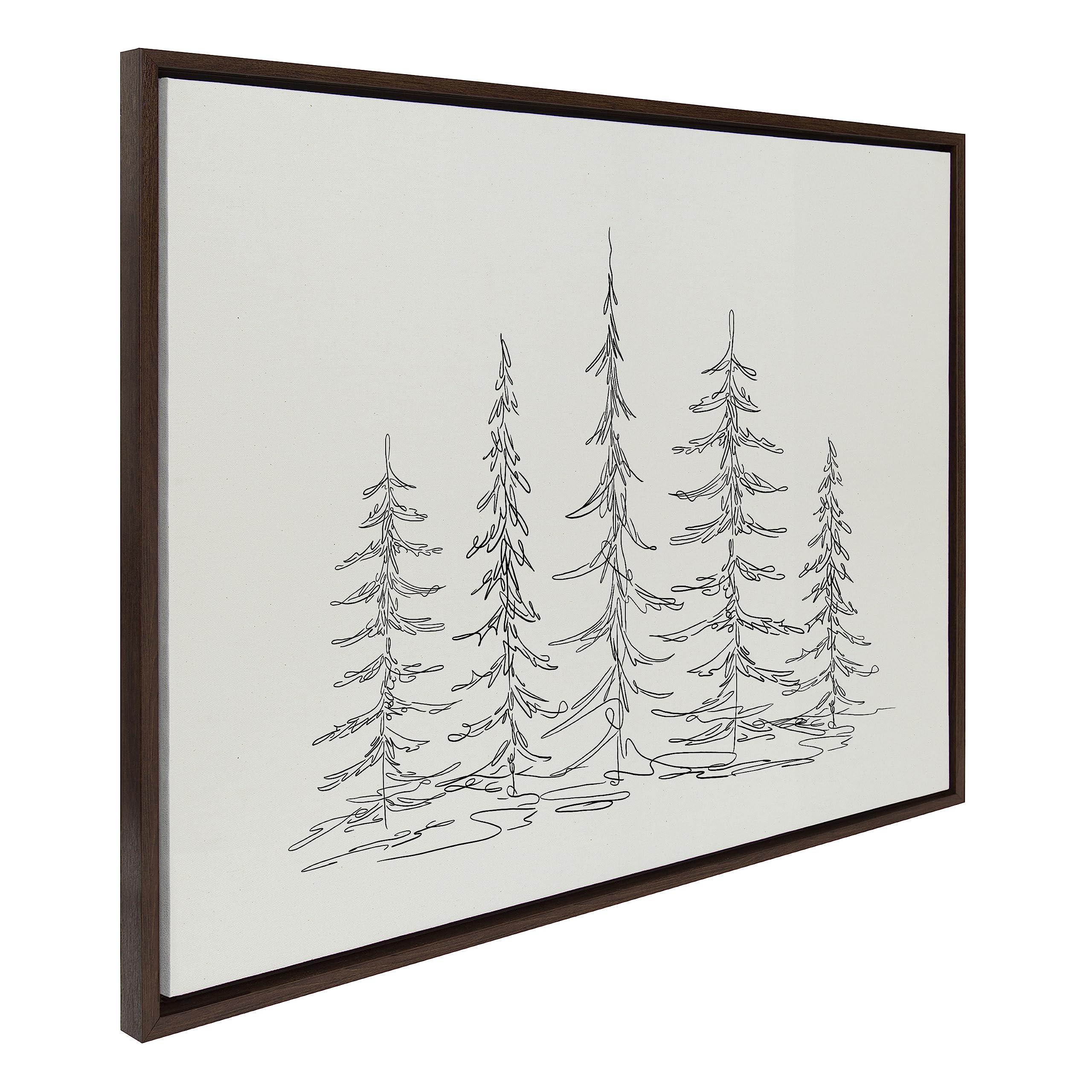 Amazon.com: Kate and Laurel Sylvie Minimalist Evergreen Trees Sketch ...