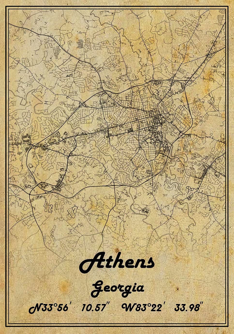 Athens Georgia Road Map