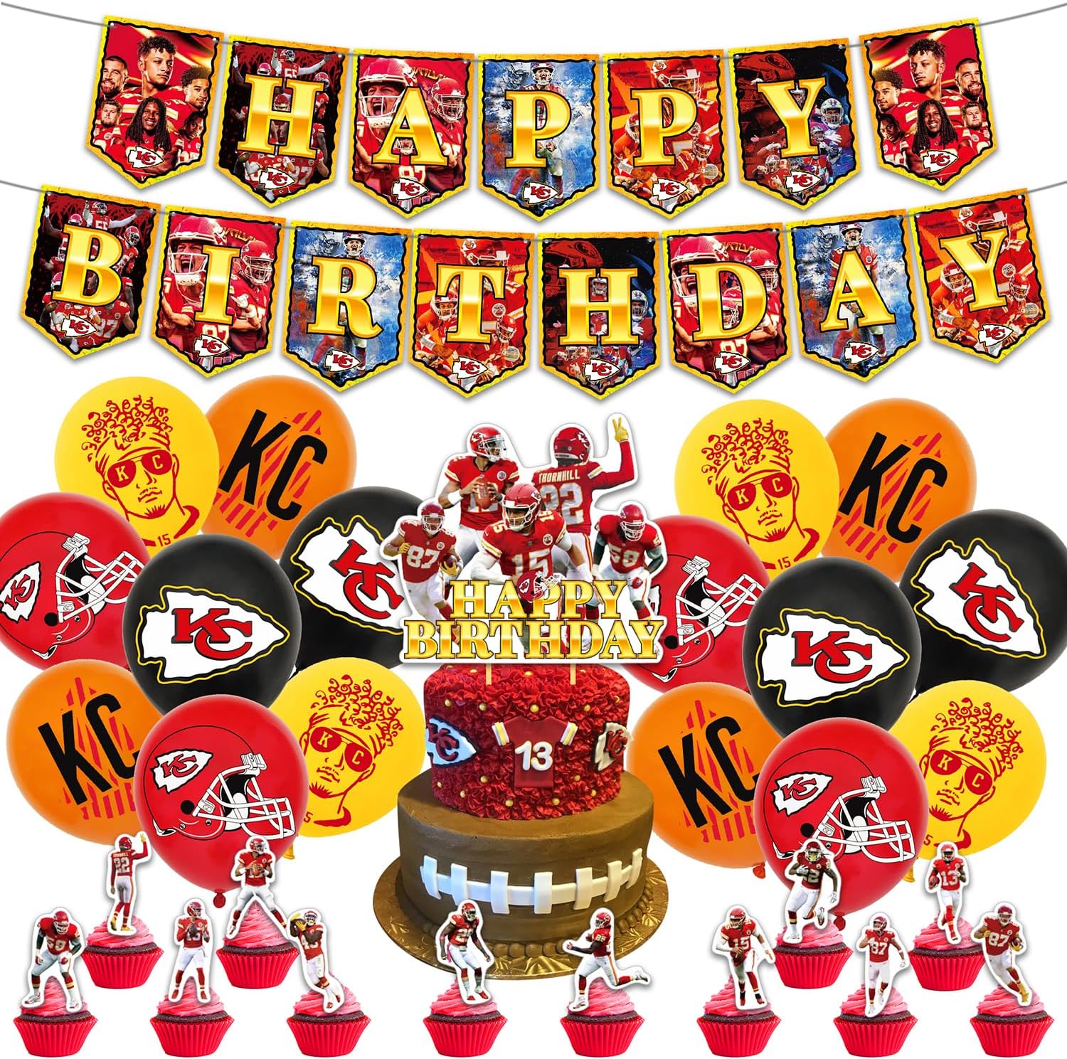 City of Kansas Birthday Party Supplies,Chiefs Soccer theme Decorations ...