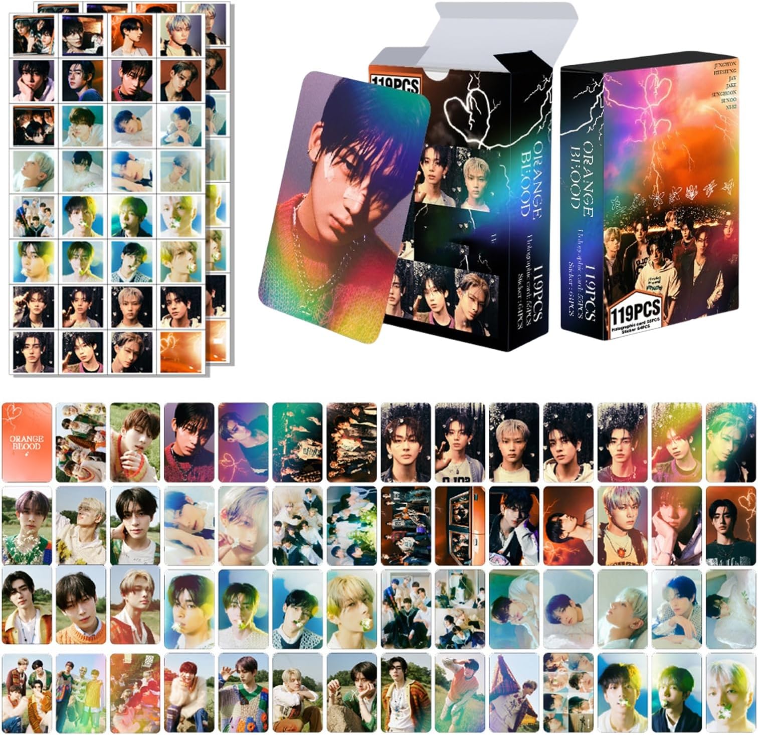 Amazon.com: Yuto en hypen kpop Laser Photocard 50pcs en hypen Laser ...