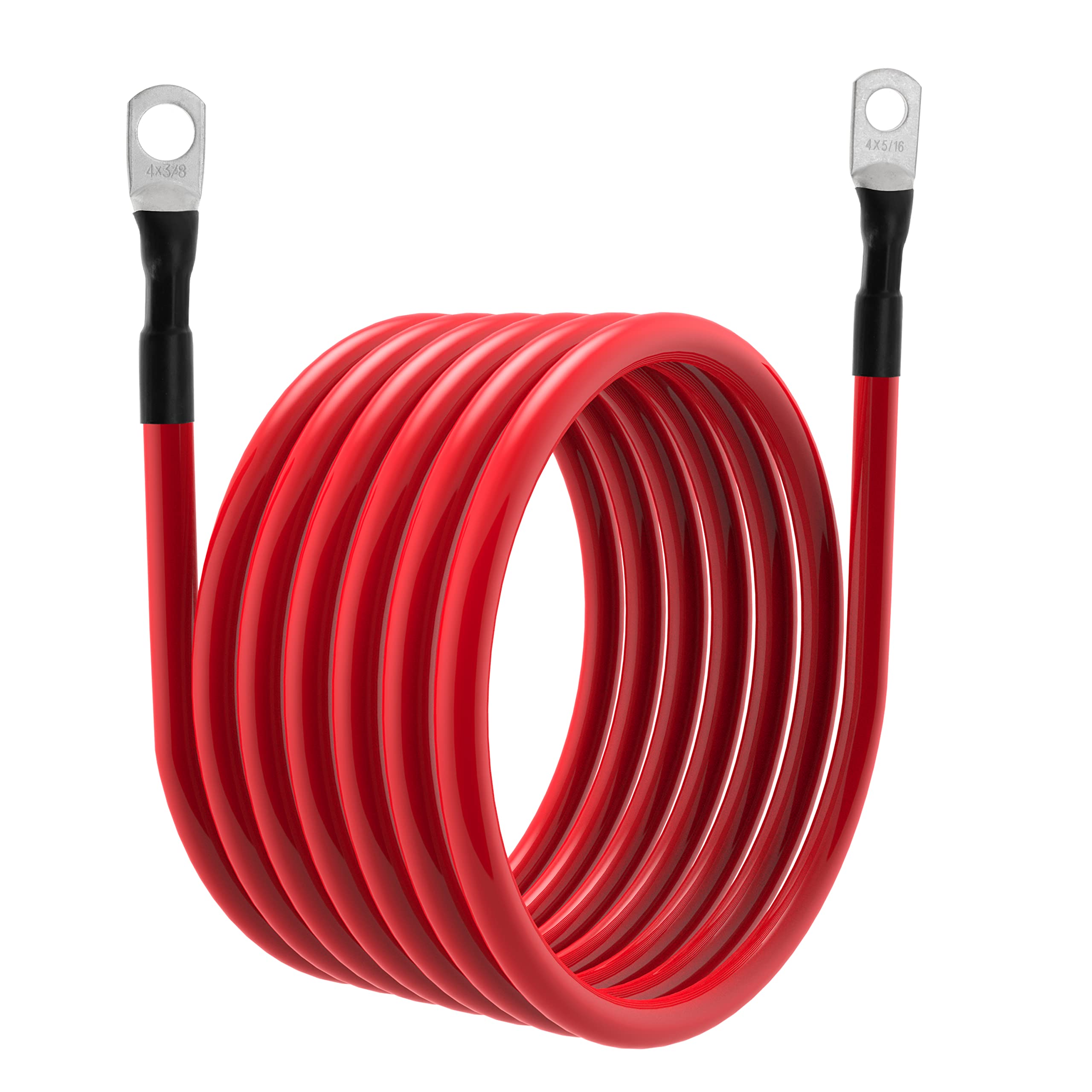 5 AWG Battery Cables 5 Gauge Power Inverter Cables with 3/8 Inch and 5/ ...