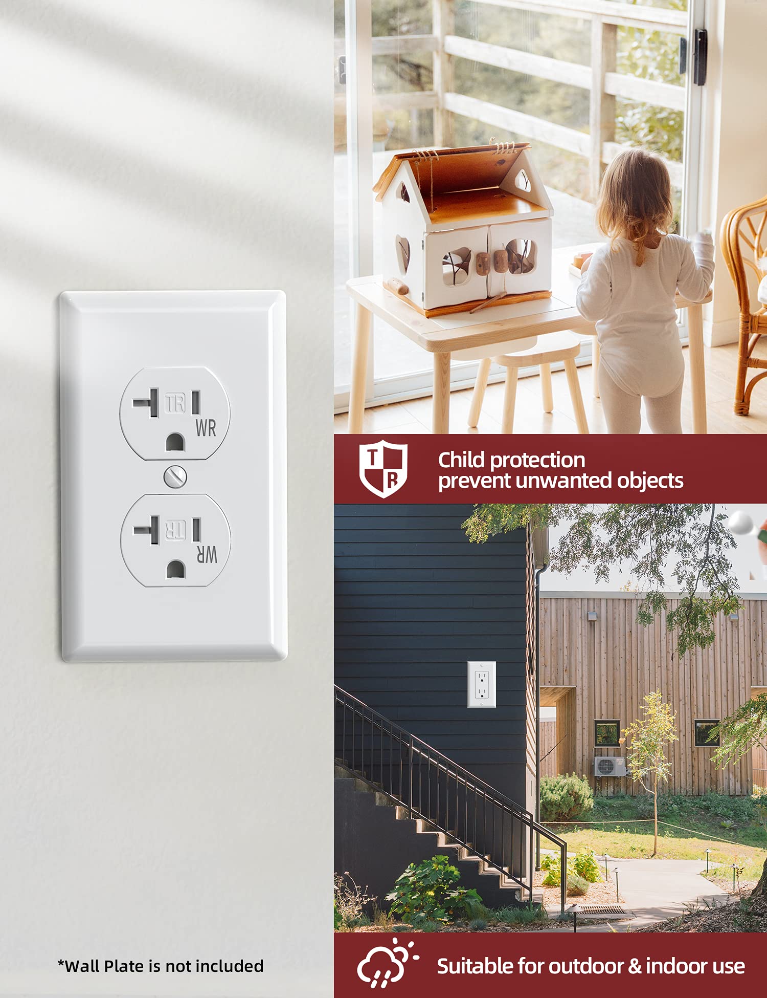 Snapklik.com : AIDA 20 Amps Outlets Duplex Electrical Receptacle ...