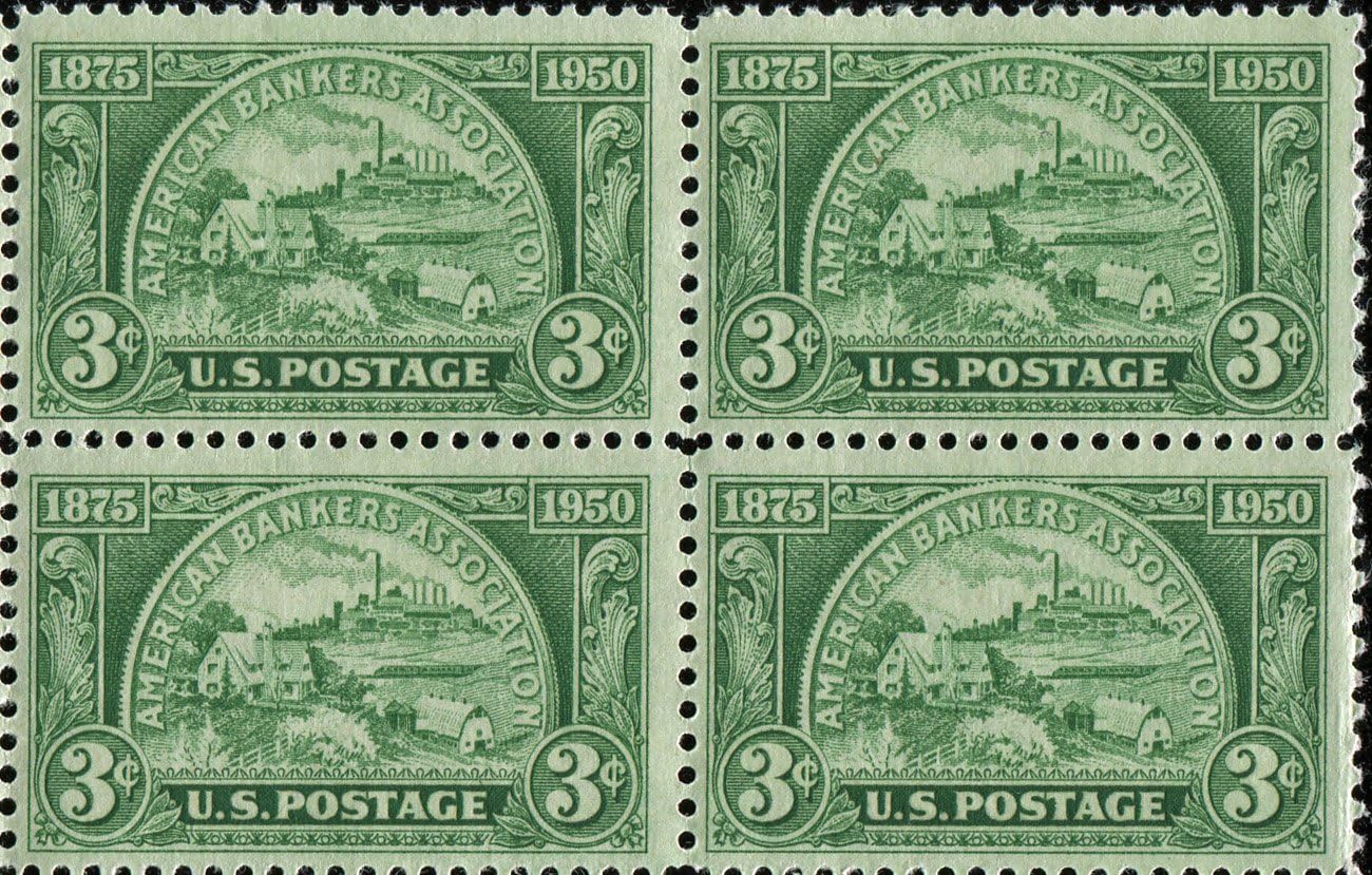 Amazon.com: AMERICAN BANKERS ASSOCIATION ~ BLOCK OF 4 VINTAGE POSTAGE ...