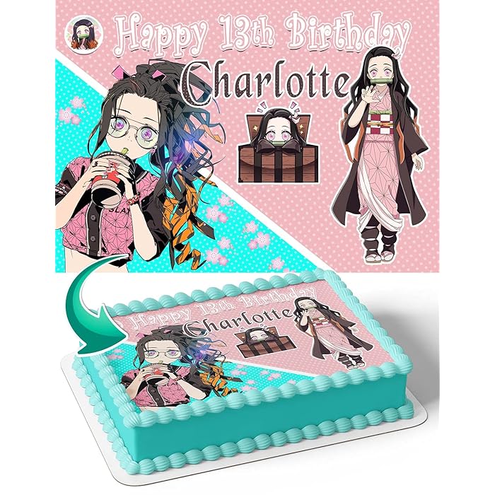Buy Cakecery Nezuko Demon Slayer Edible Cake Image Topper Personalized ...