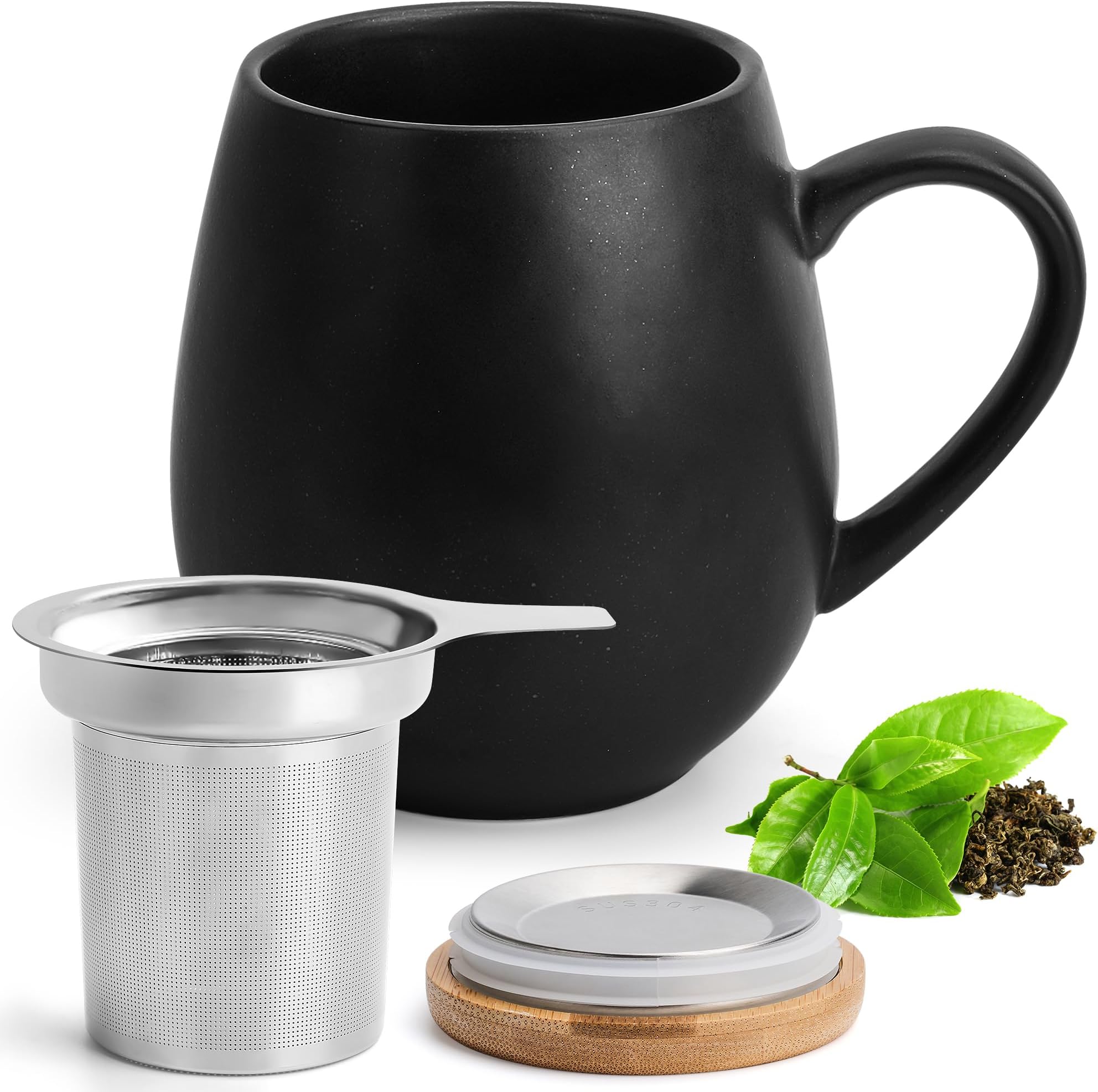 Cosumy Teetasse mit Sieb und Deckel - Keramik Blau - Hält Lange warm ...