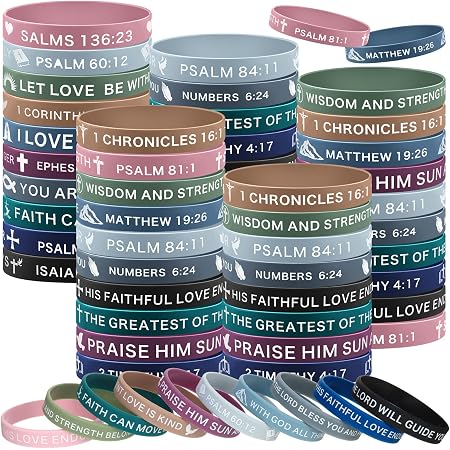Amazon.com : 180 Pcs Religious Gifts 60 Bible Verses Bracelets 60 Kraft ...