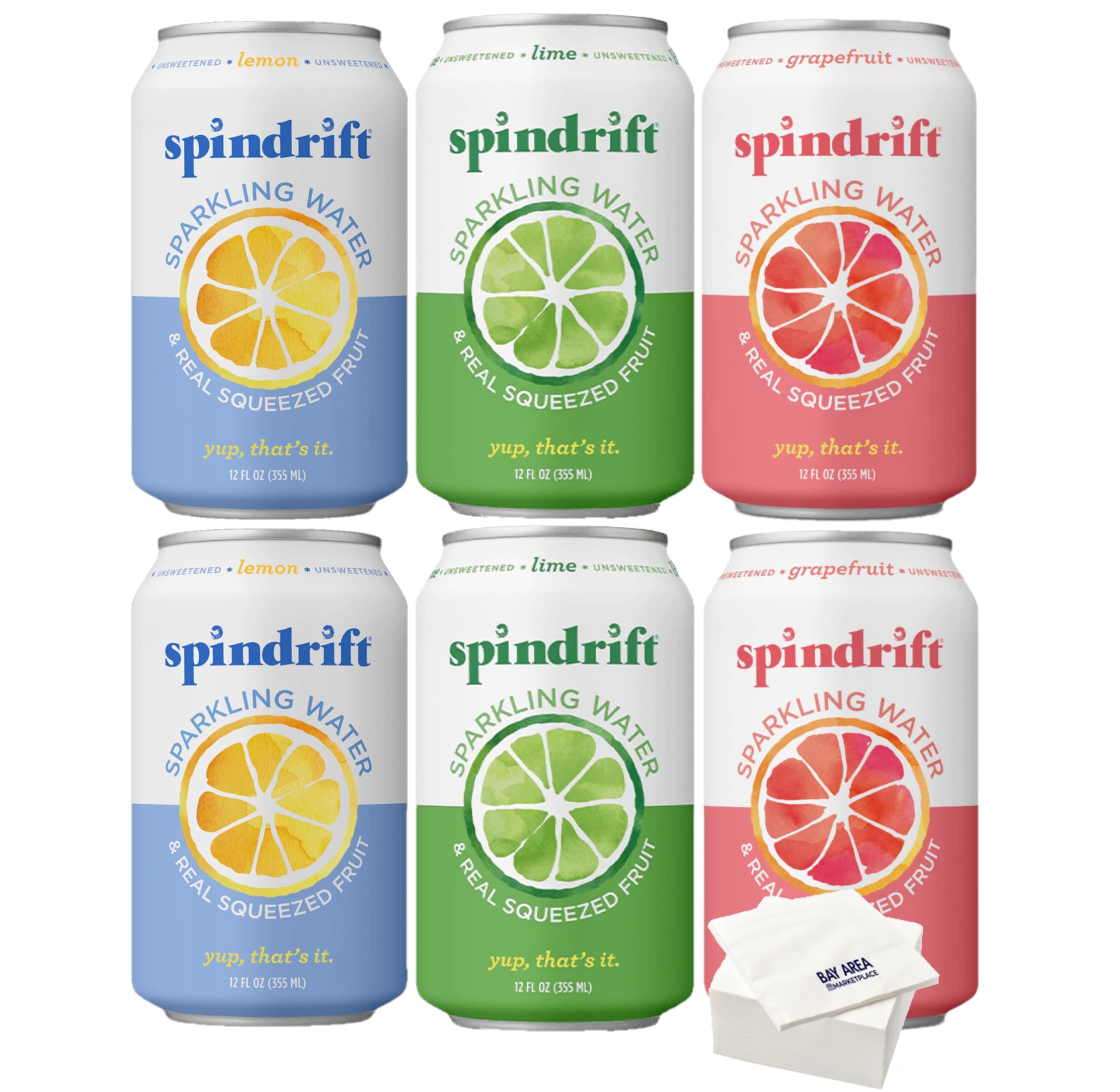 Buy Spindrift Sparkling Water Variety Pack, 12oz Cans, (Pack of 6) with ...