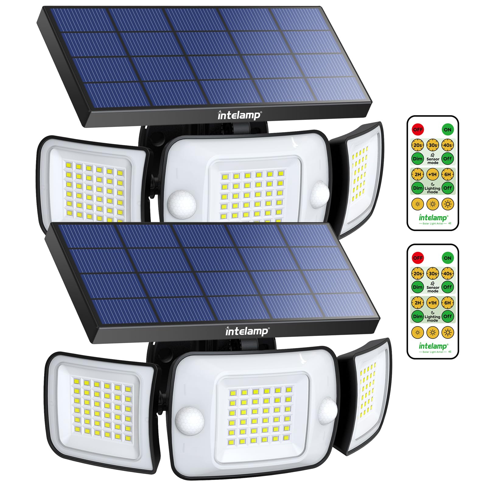 intelamp Outdoor Solar Lights, 6000mAh Battery Solar Security Motion ...