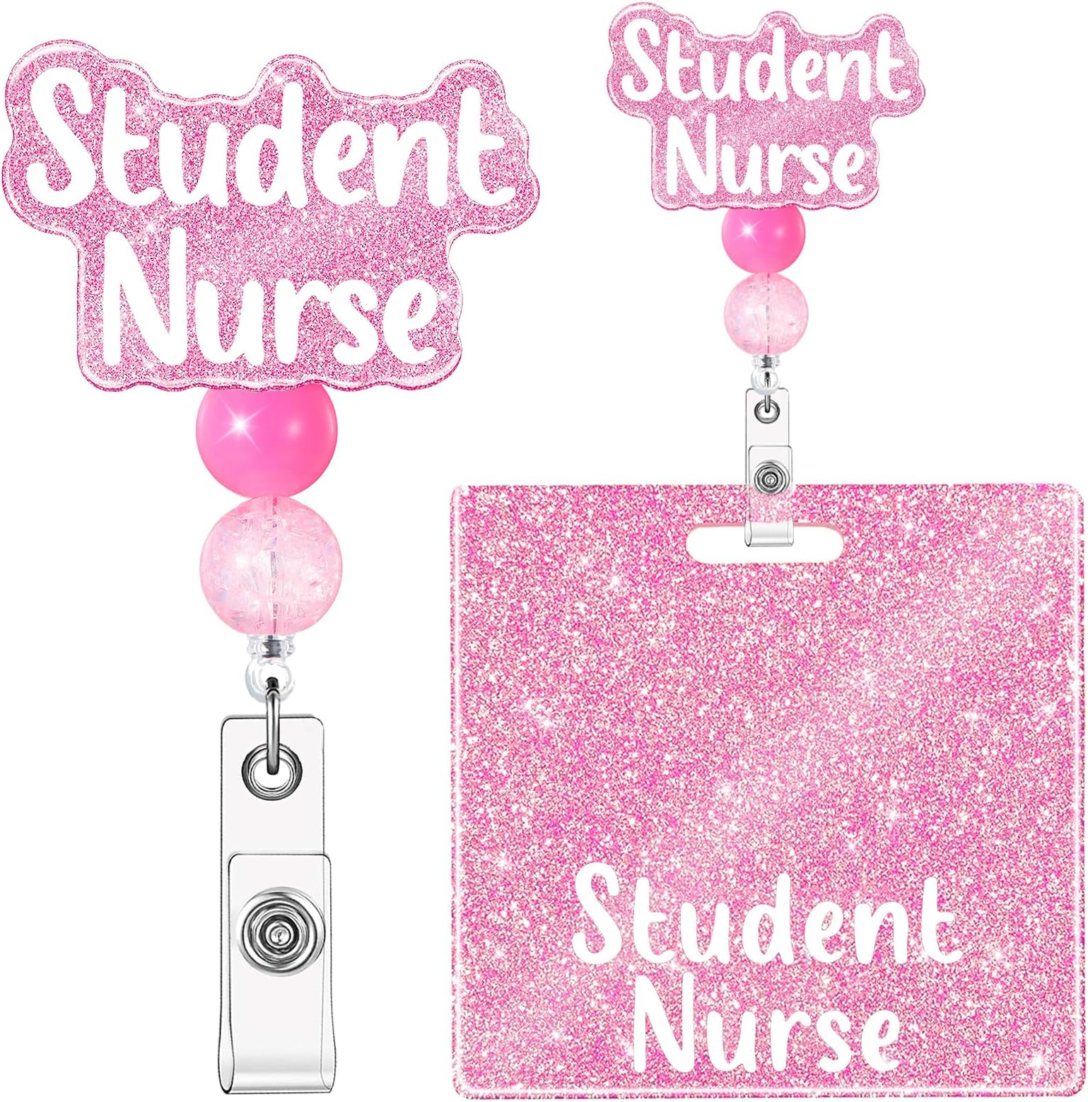 Amazon.com : Nursing Student Badge Reel and Buddy, Pink Bow Retractable ...