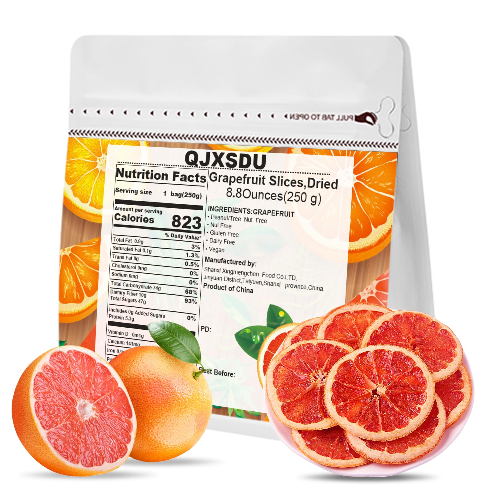 Amazon.com: Dried Grapefruit Slices 8.8 Oz/250g Dehydrated Grapefruits ...