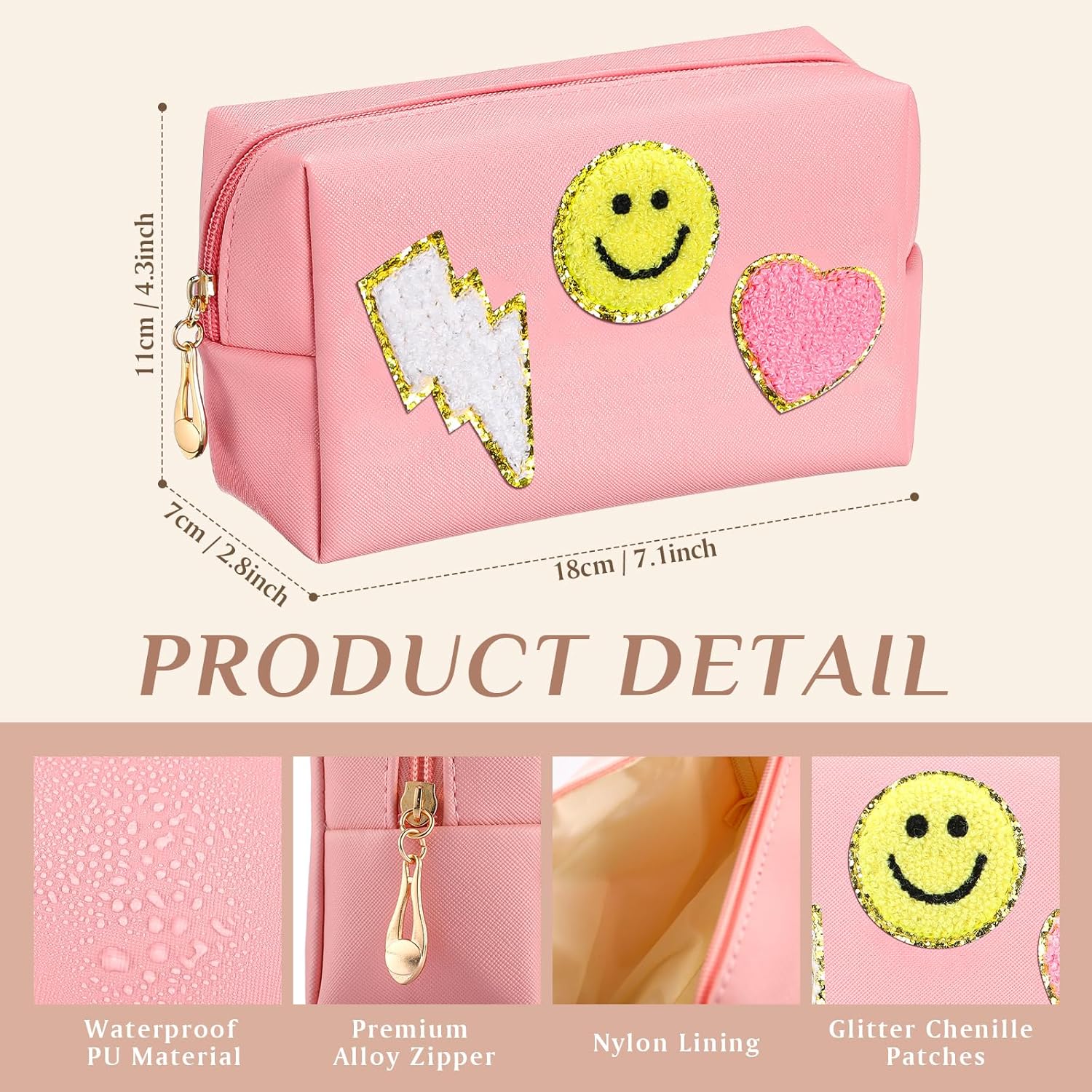 Silkfly 15 piezas de parche Preppy bolsa de maquillaje de letras de ...