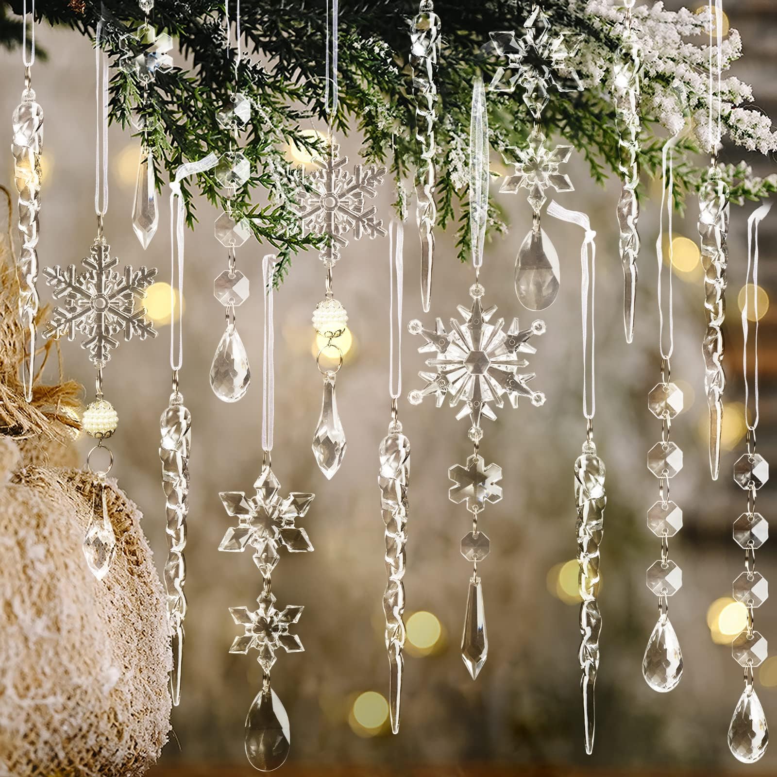 Amazon.com: 30PCS Acrylic Crystal Beads Garland Chandelier Hanging ...