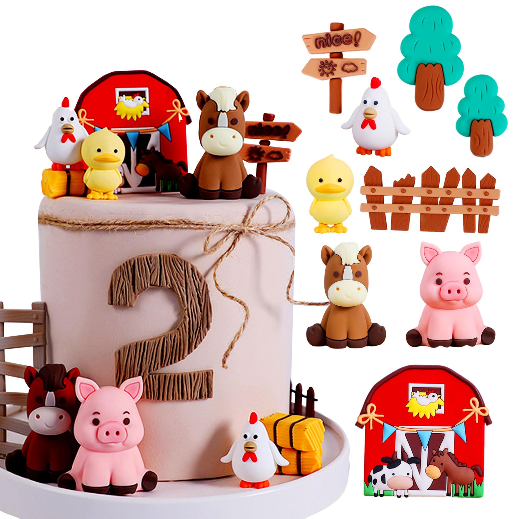 Snapklik.com : Farm Animal Cake Decoration Sheep Cake Topper Farm ...