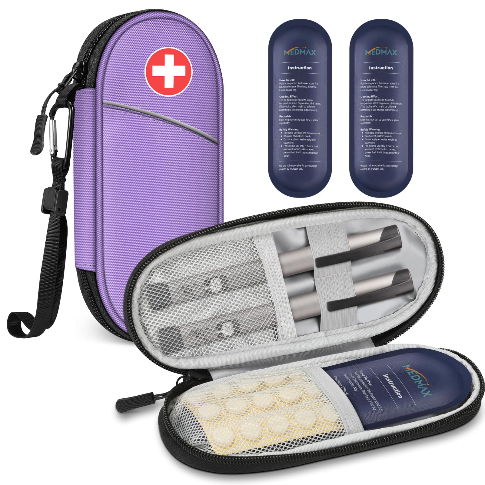 Amazon.com: MEDMAX Insulin Cooler Travel Case with 2 Ice Packs ...