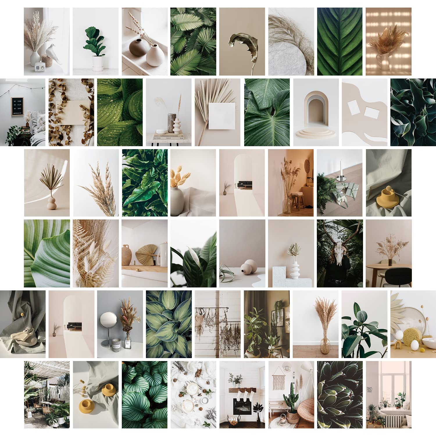 Buy Xusebiu Aesthetic Boho Wall Collage Kit, 50Pcs 4x6 Inch Nature ...