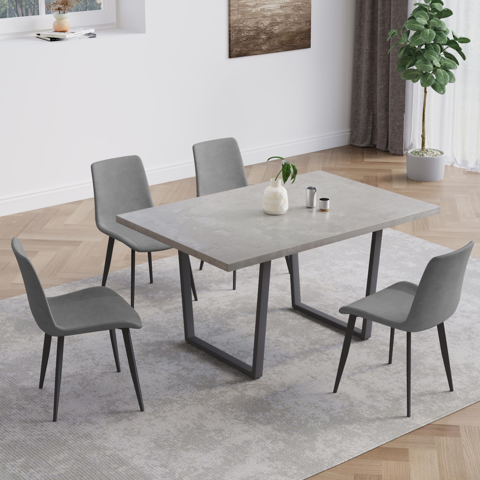 Amazon.com: HIPIHOM 5 Piece Dining Table Set, 42.9 Inch Modern Kitchen ...